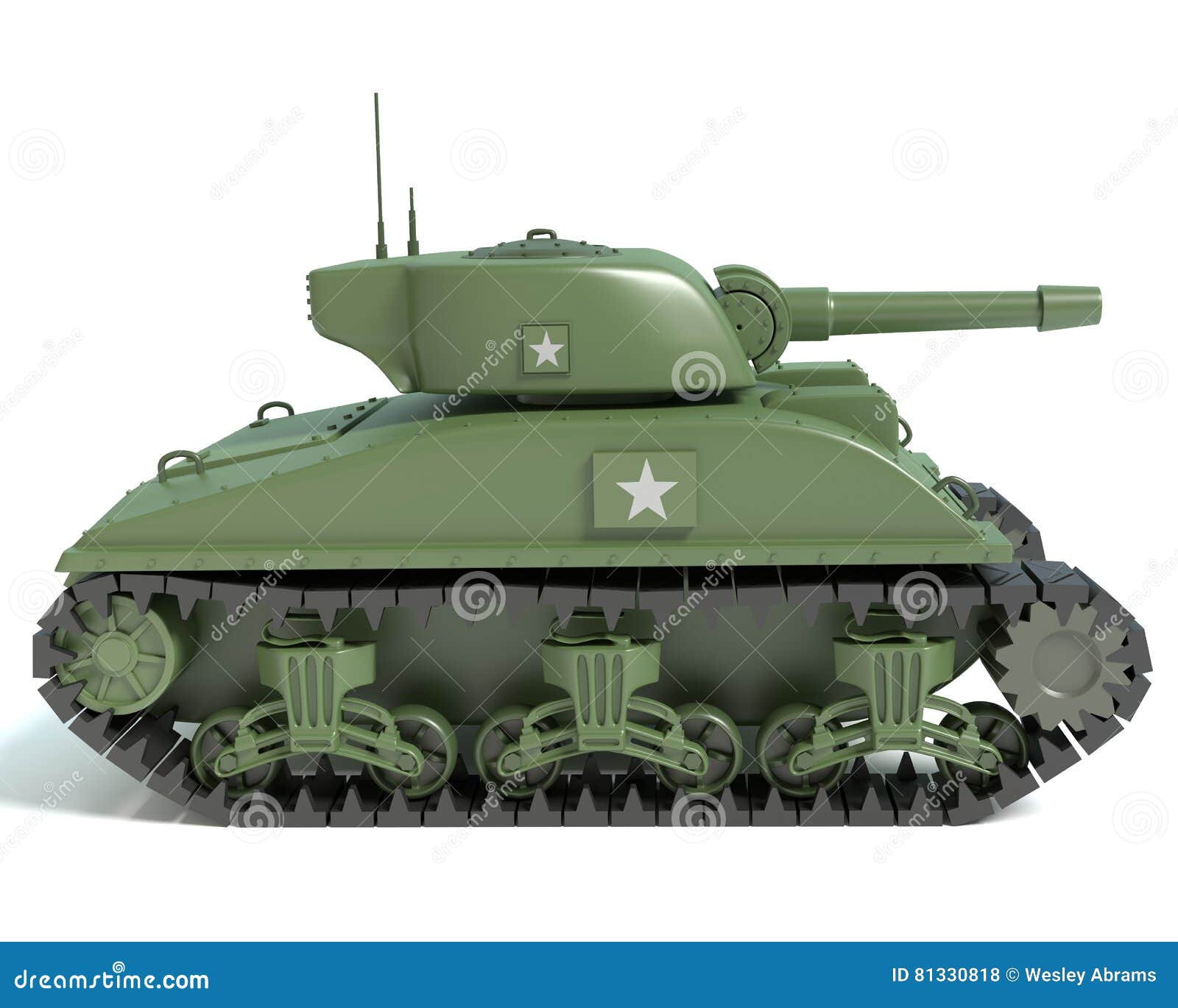 M4 Sherman Medium Tank Mascot Cartoon Vector | CartoonDealer.com #119192325