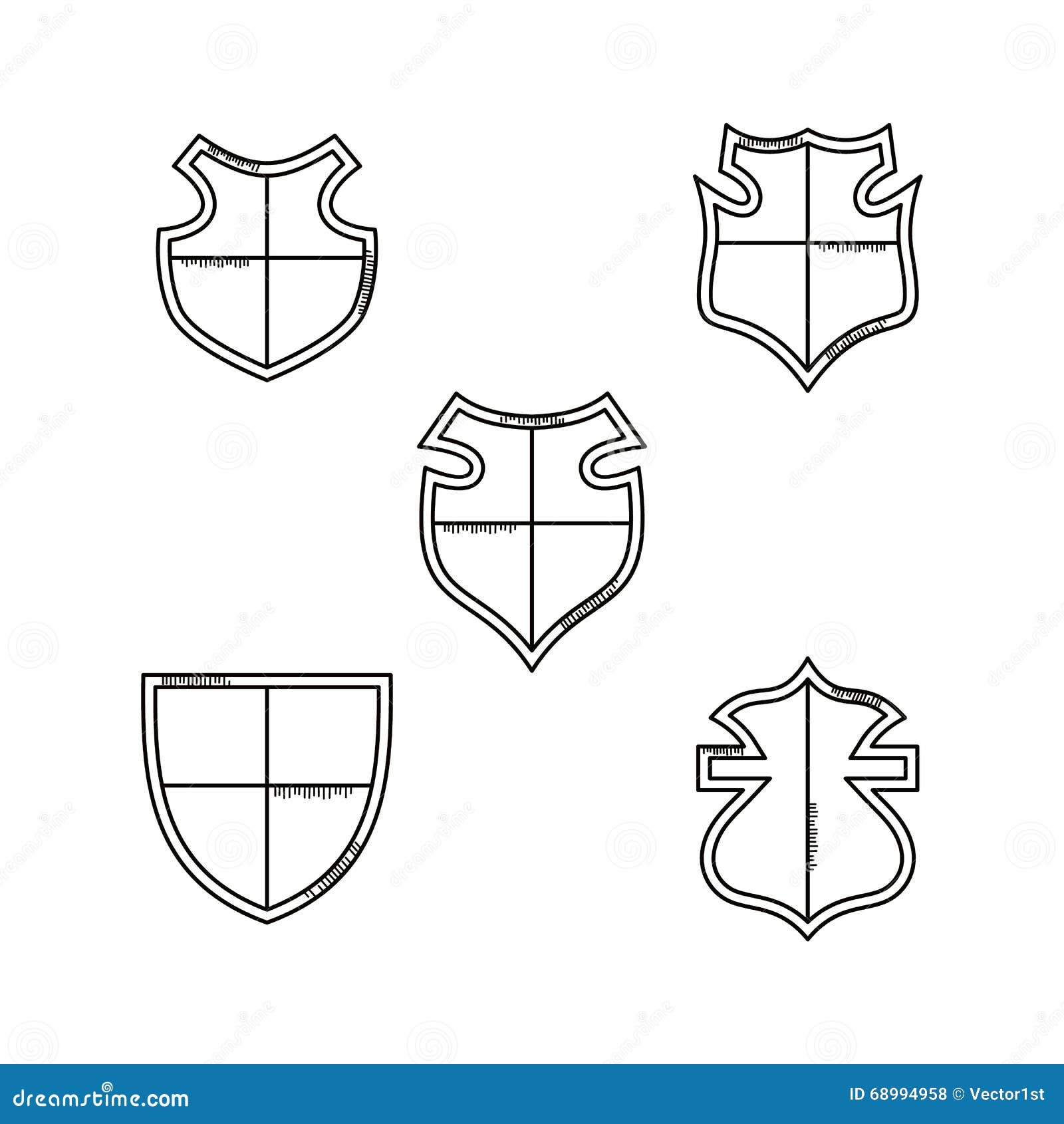 Cartoon Shield Isolated On White Background Stock Photography ...