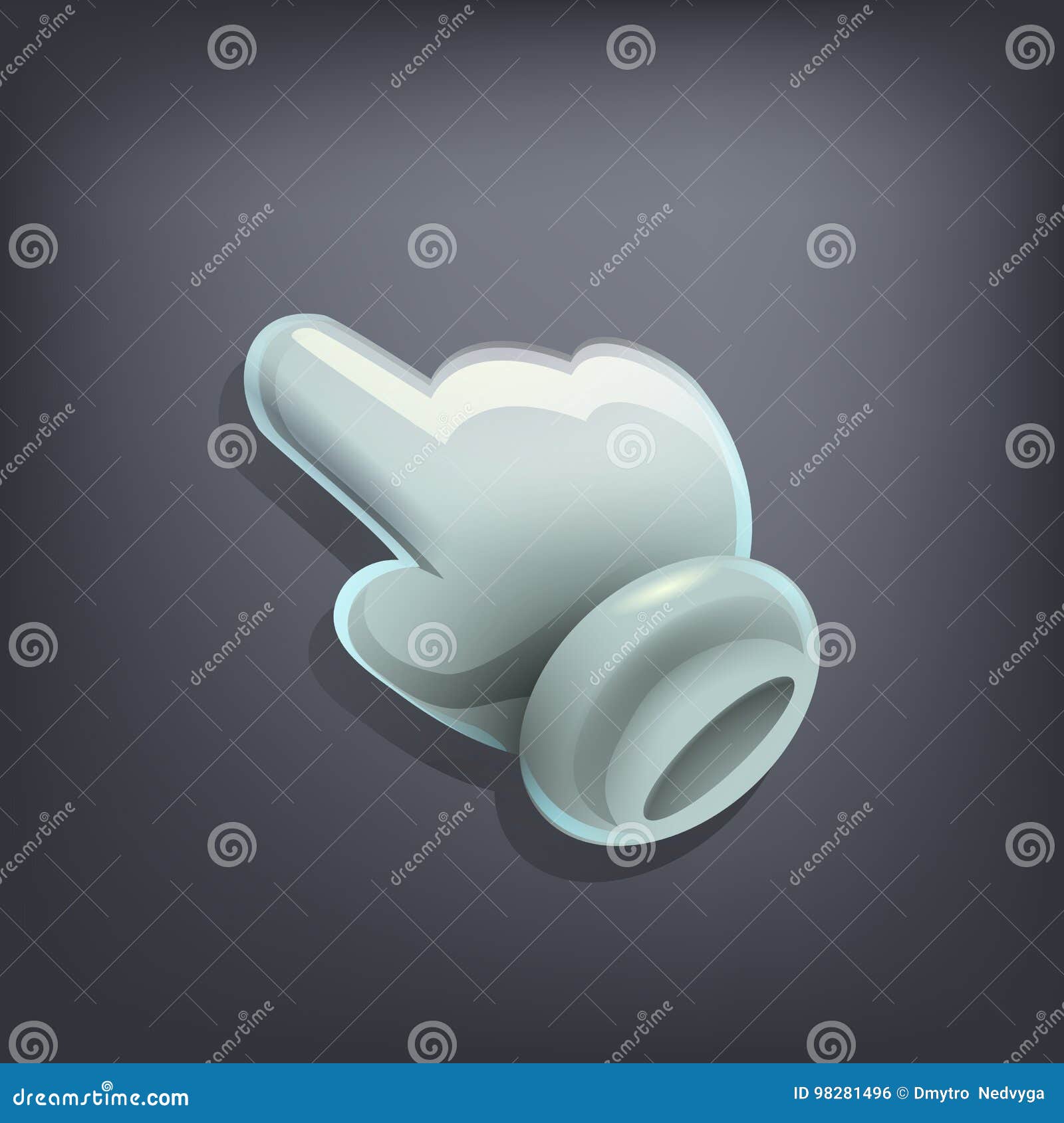 Cartoon Shiny Hand Cursors Icon for Game. Stock Vector - Illustration ...