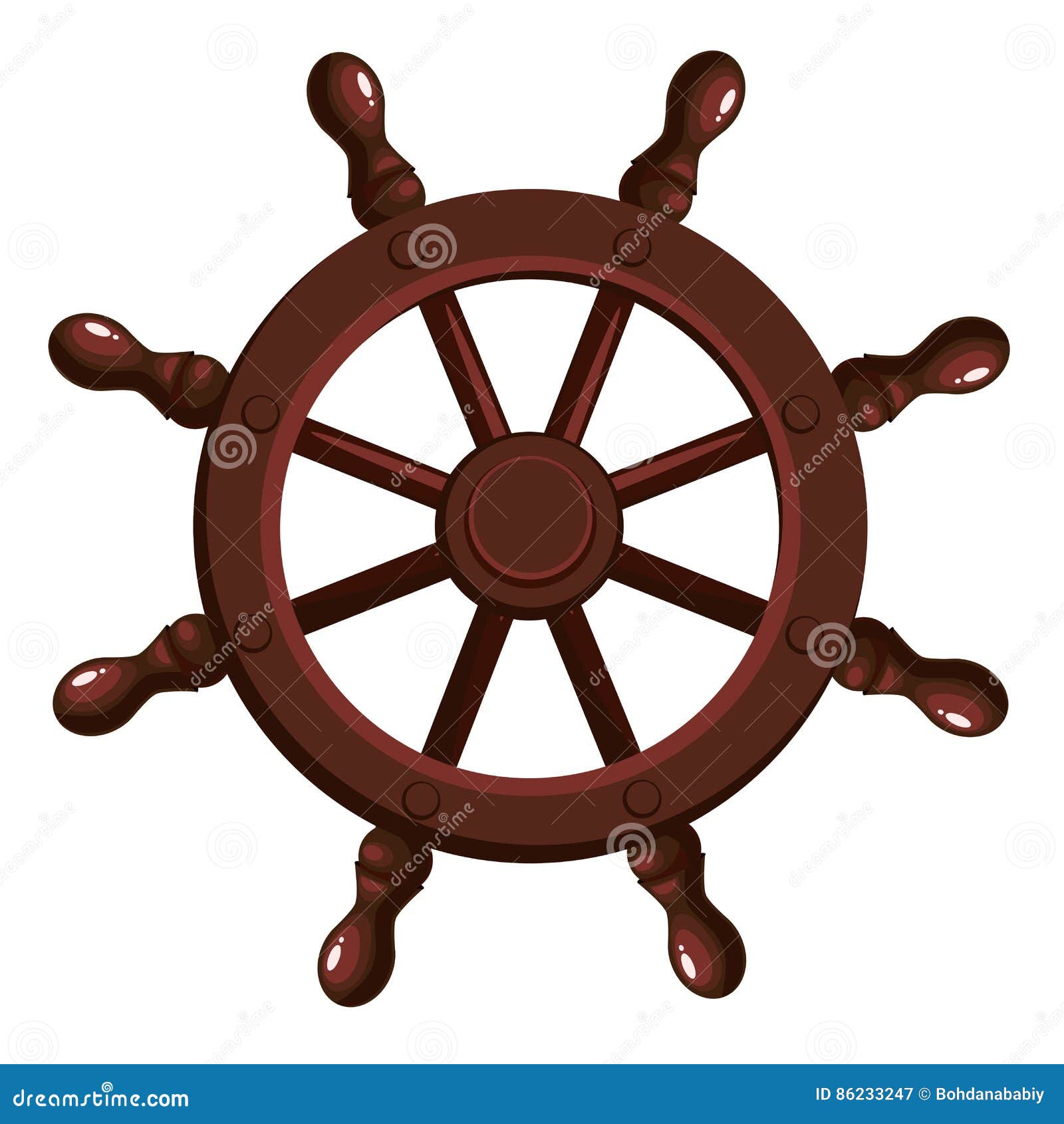 Pirate Captain At The Rudder Cartoon Vector | CartoonDealer.com #30428137