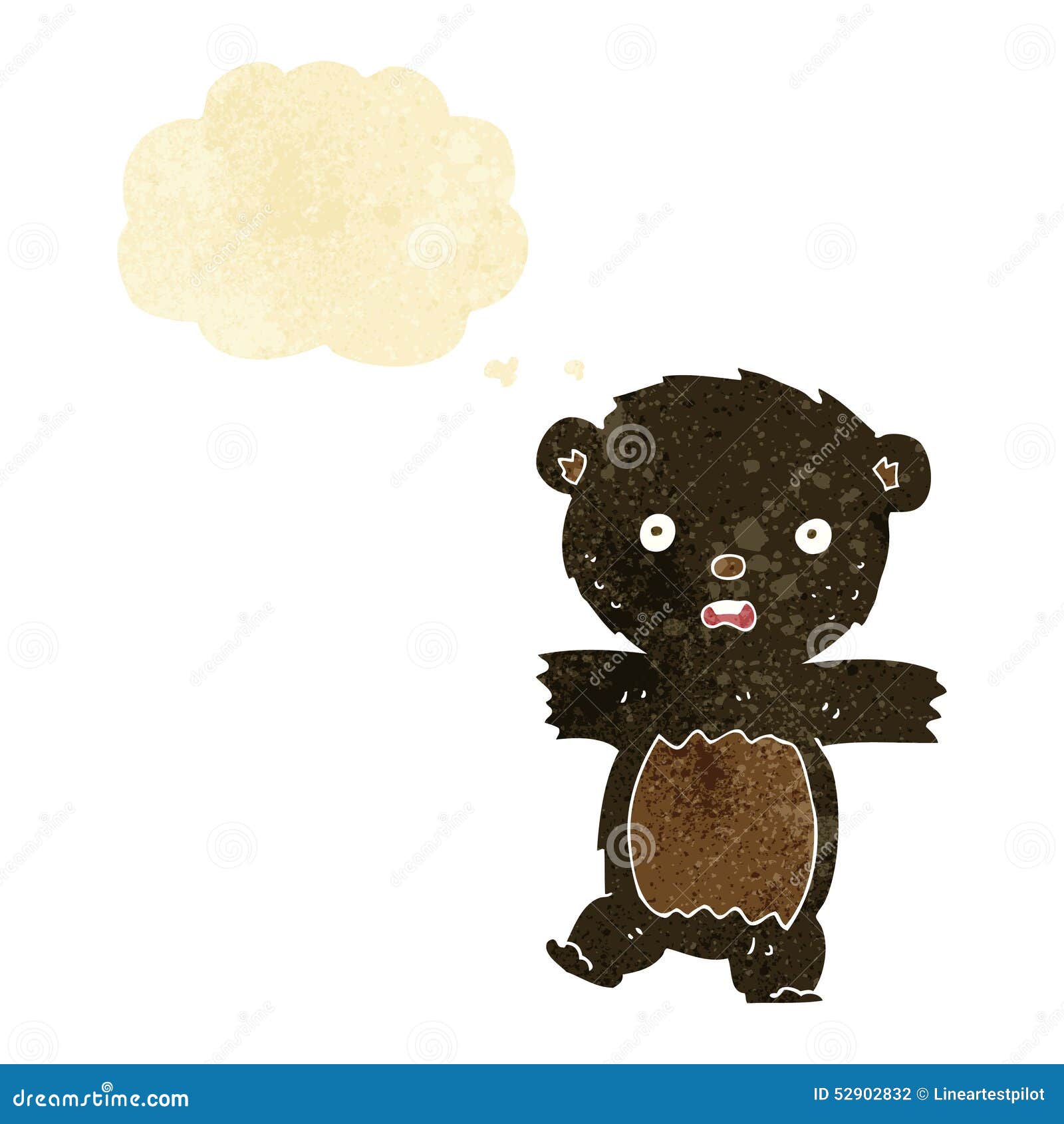 Cartoon Shocked Black Bear Cub with Speech Bubble Stock Illustration ...