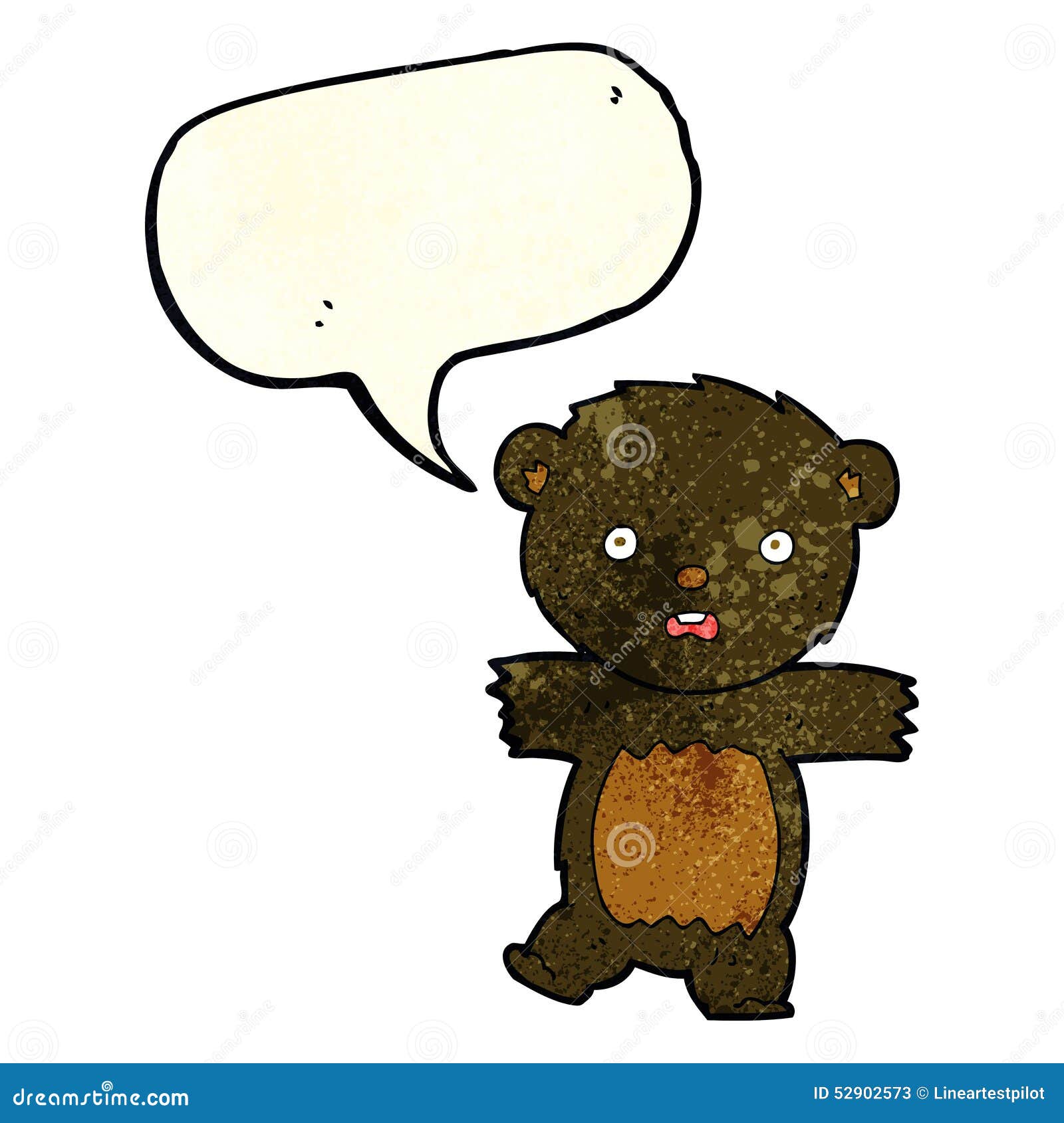 Cartoon Shocked Black Bear Cub with Thought Bubble Stock Illustration ...