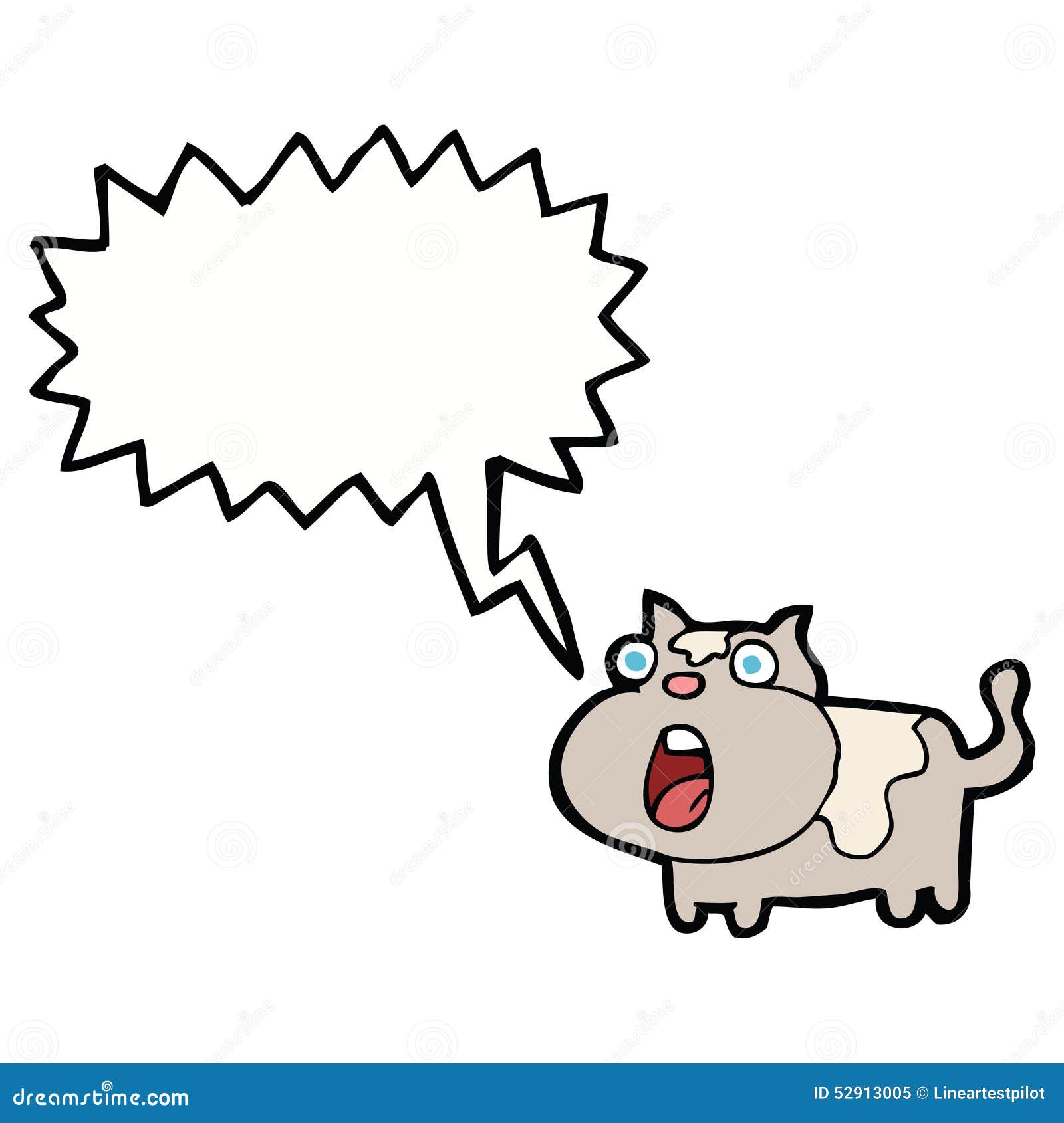 Cartoon Shocked Cat with Speech Bubble Stock Illustration ...
