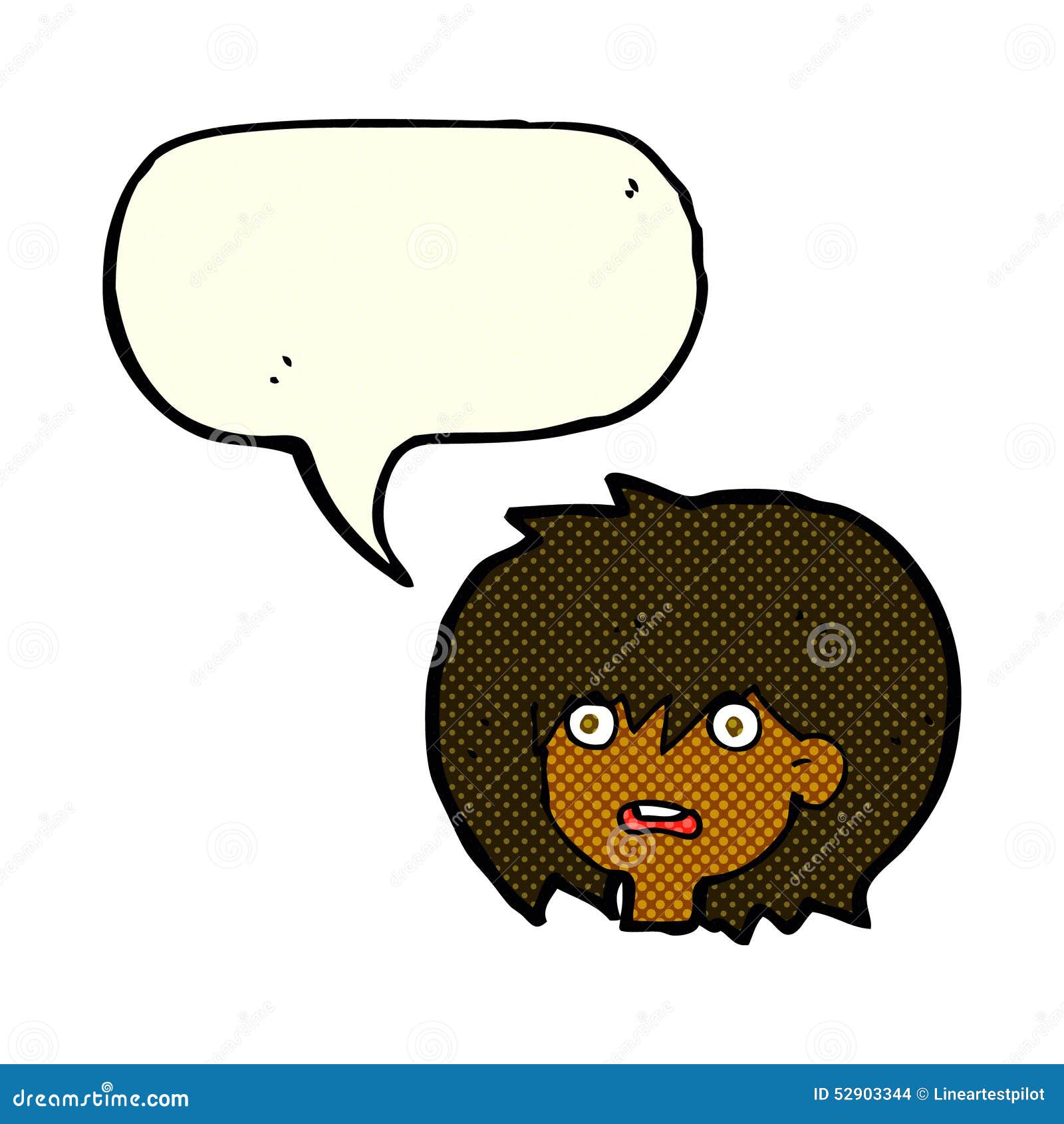 Cartoon Shocked Expression with Speech Bubble Stock Illustration ...