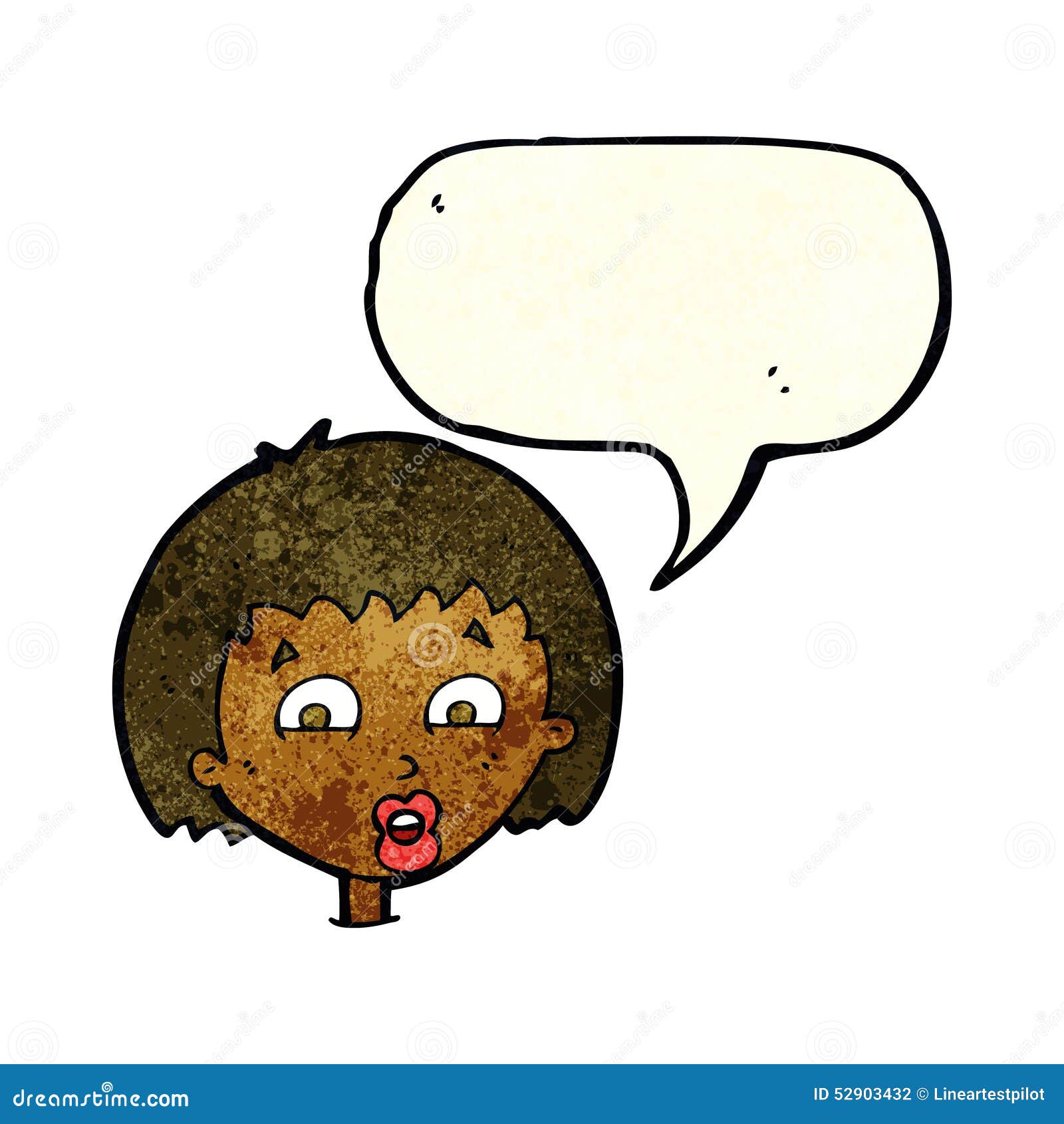Cartoon Shocked Expression with Speech Bubble Stock Illustration ...