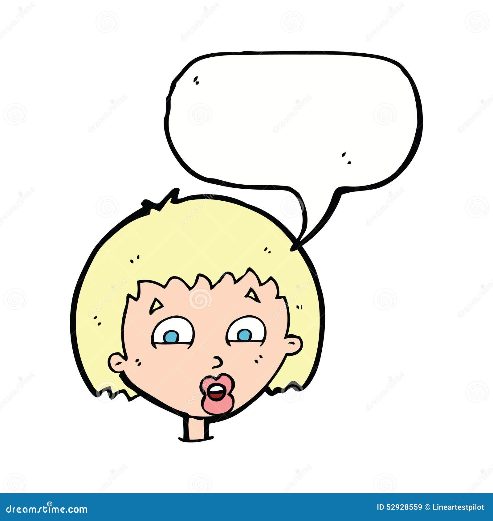 Cartoon Shocked Expression with Speech Bubble Stock Illustration ...