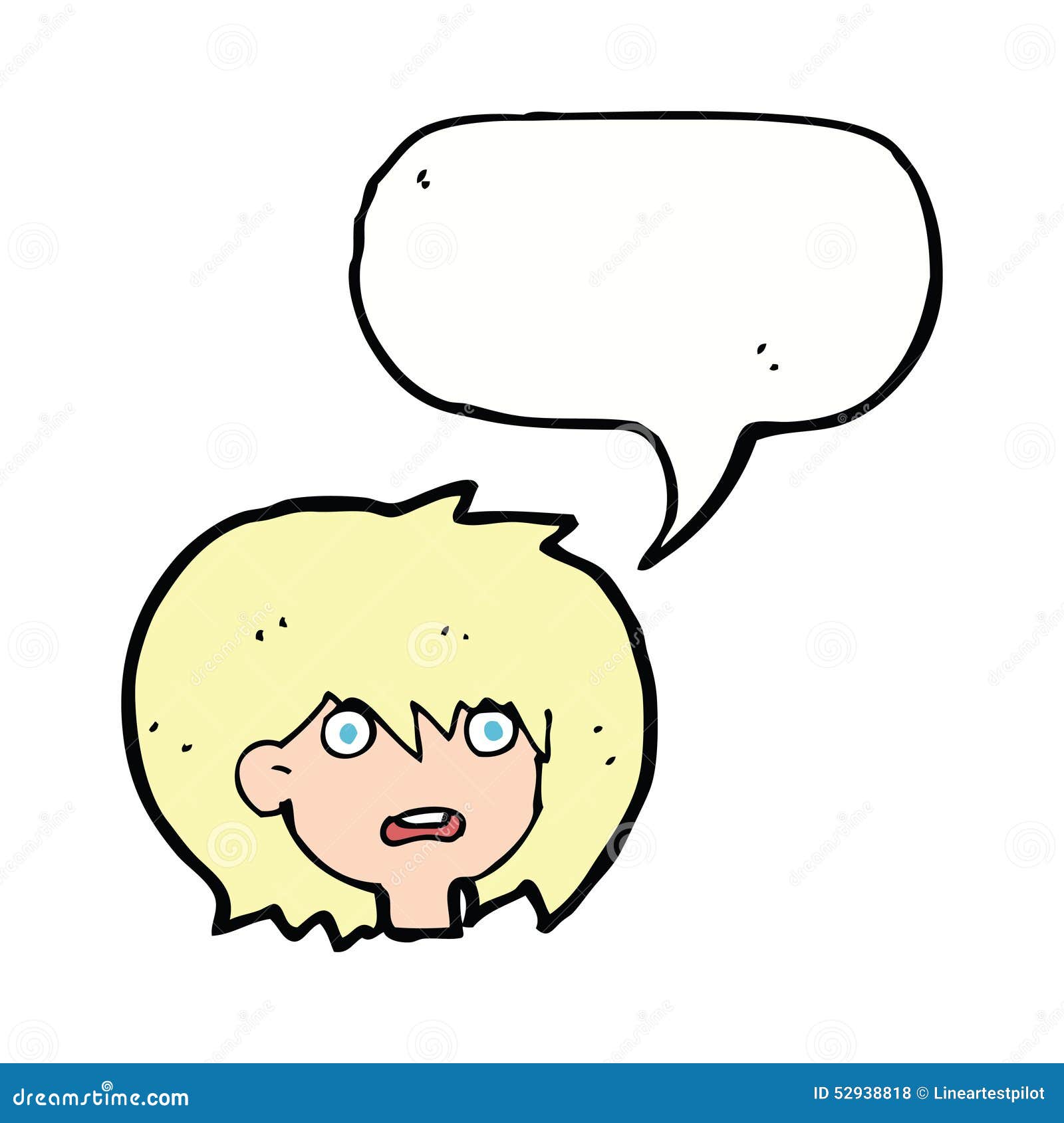 Cartoon Shocked Expression with Speech Bubble Stock Illustration ...