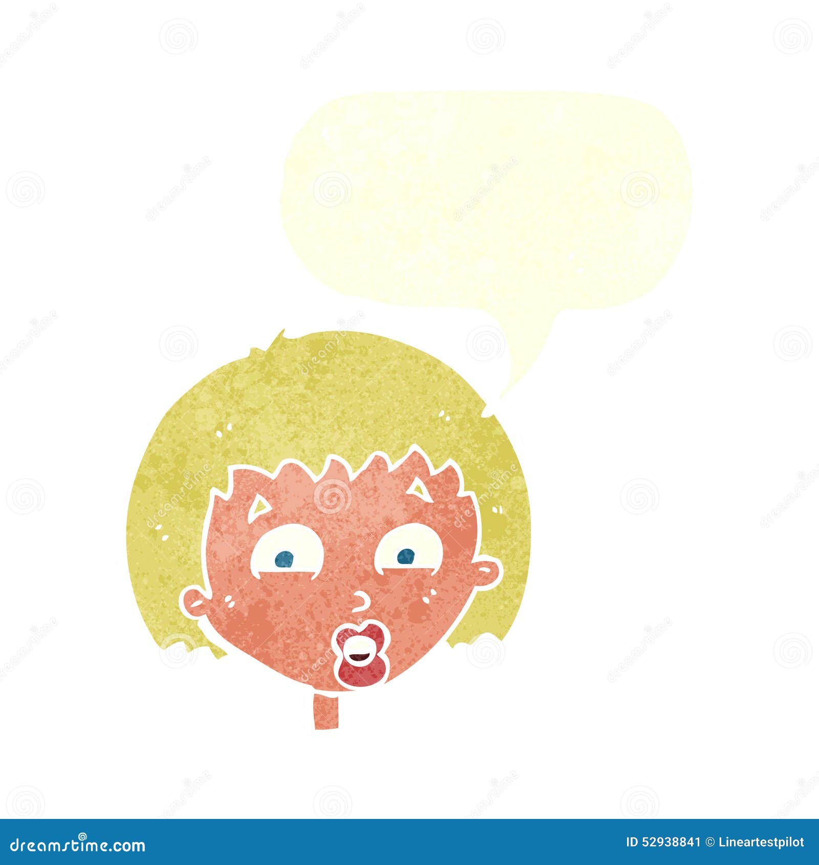 Cartoon Shocked Expression with Speech Bubble Stock Illustration ...