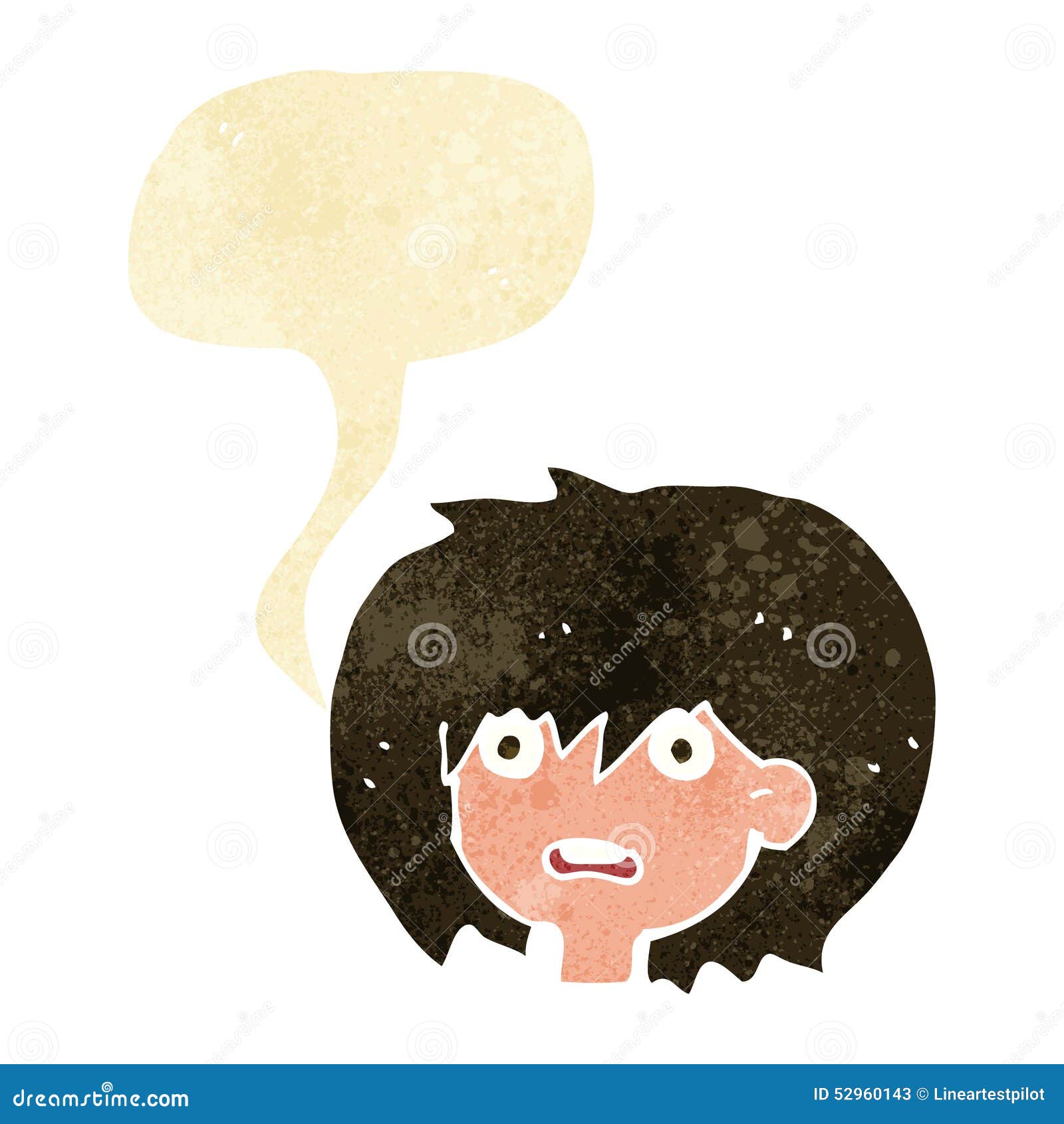 Cartoon Shocked Expression with Speech Bubble Stock Illustration ...