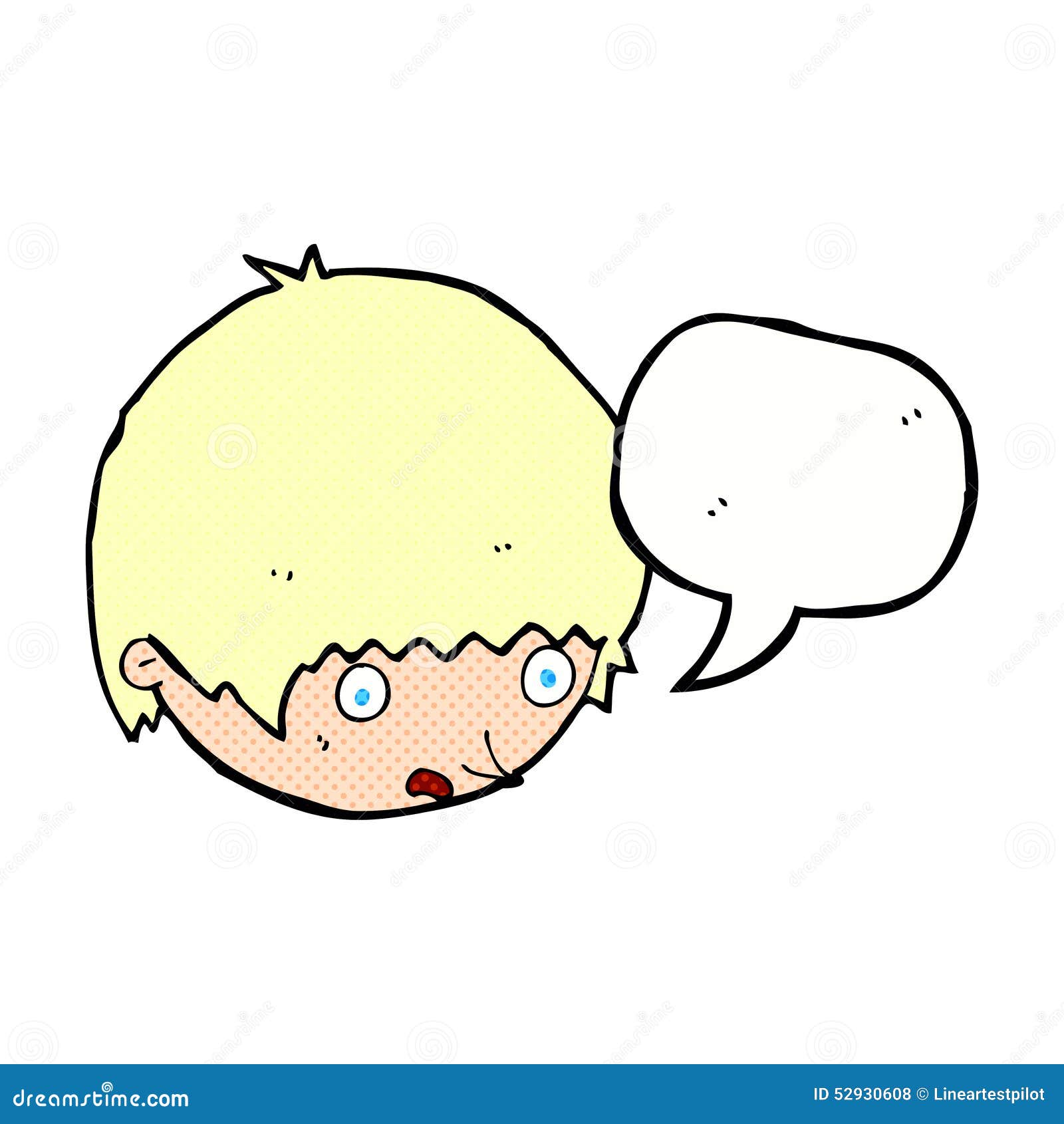 Cartoon Shocked Face with Speech Bubble Stock Illustration ...