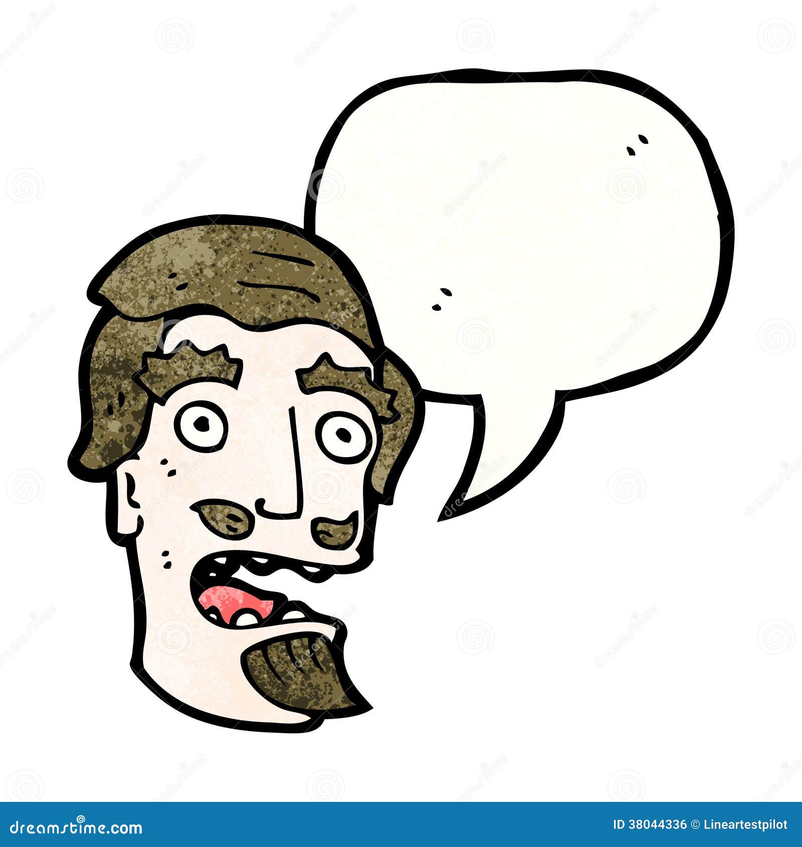 Cartoon Shocked Man with Goatee Beard Stock Vector - Illustration of ...
