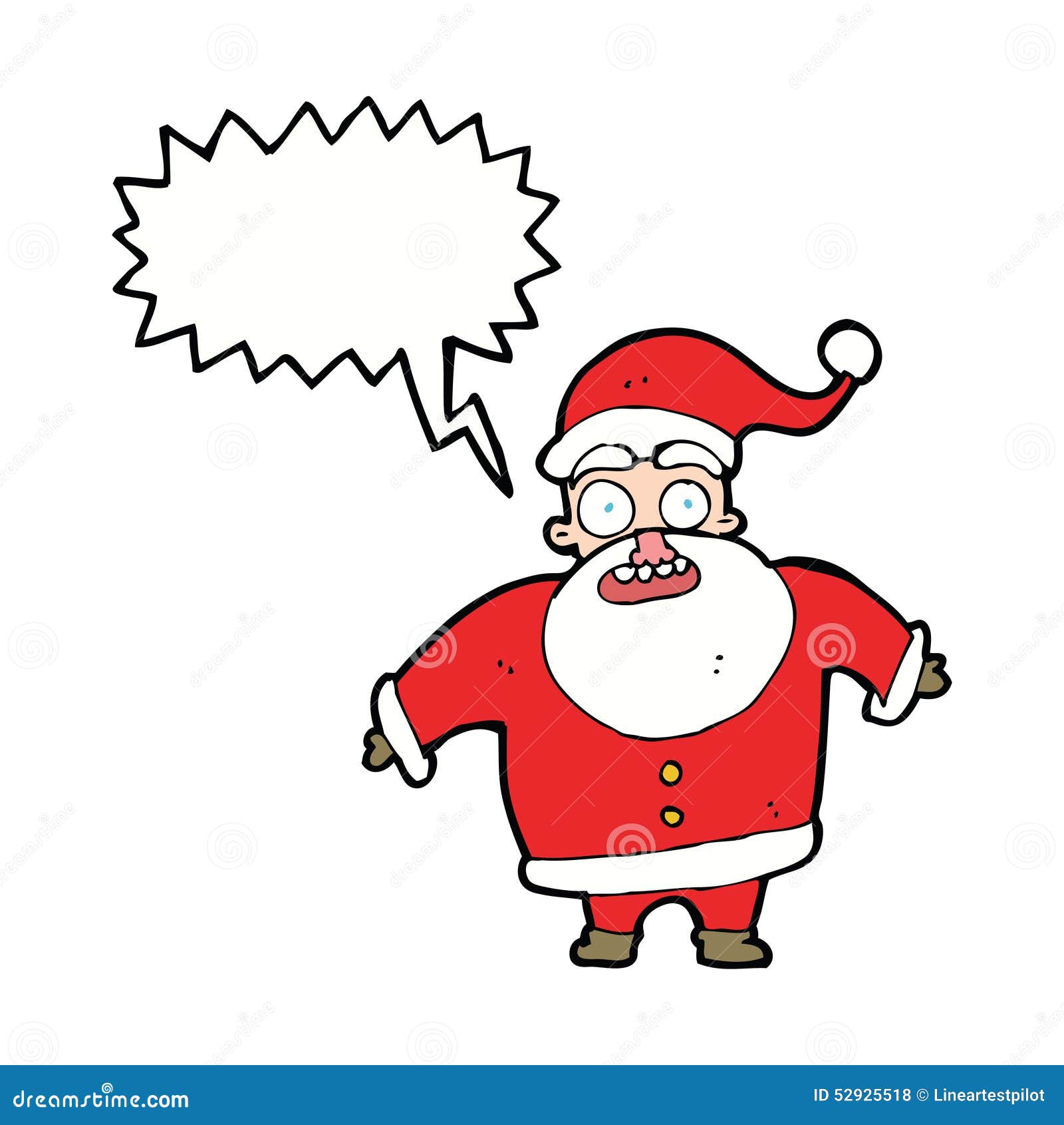 Cartoon Shocked Santa Claus with Speech Bubble Stock Illustration ...