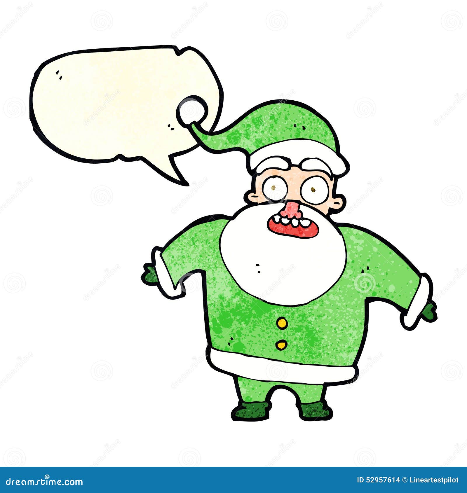 Cartoon Shocked Santa Claus with Speech Bubble Stock Illustration ...