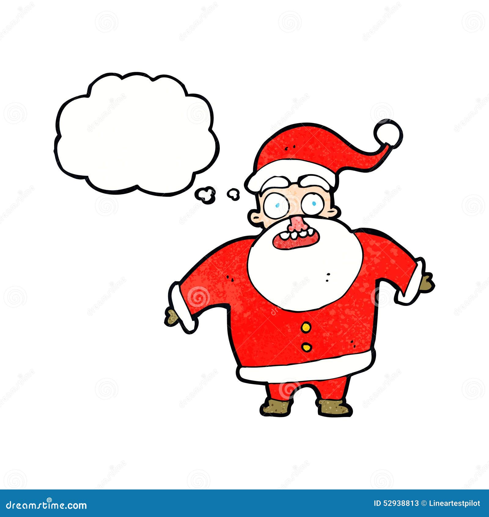 Cartoon Shocked Santa Claus with Thought Bubble Stock Illustration ...