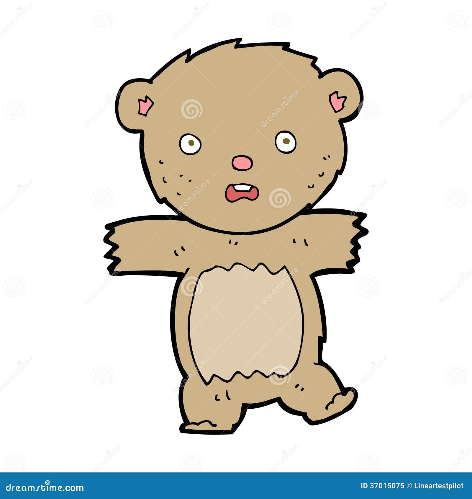Cartoon shocked teddy bear stock vector. Illustration of clip - 37015075