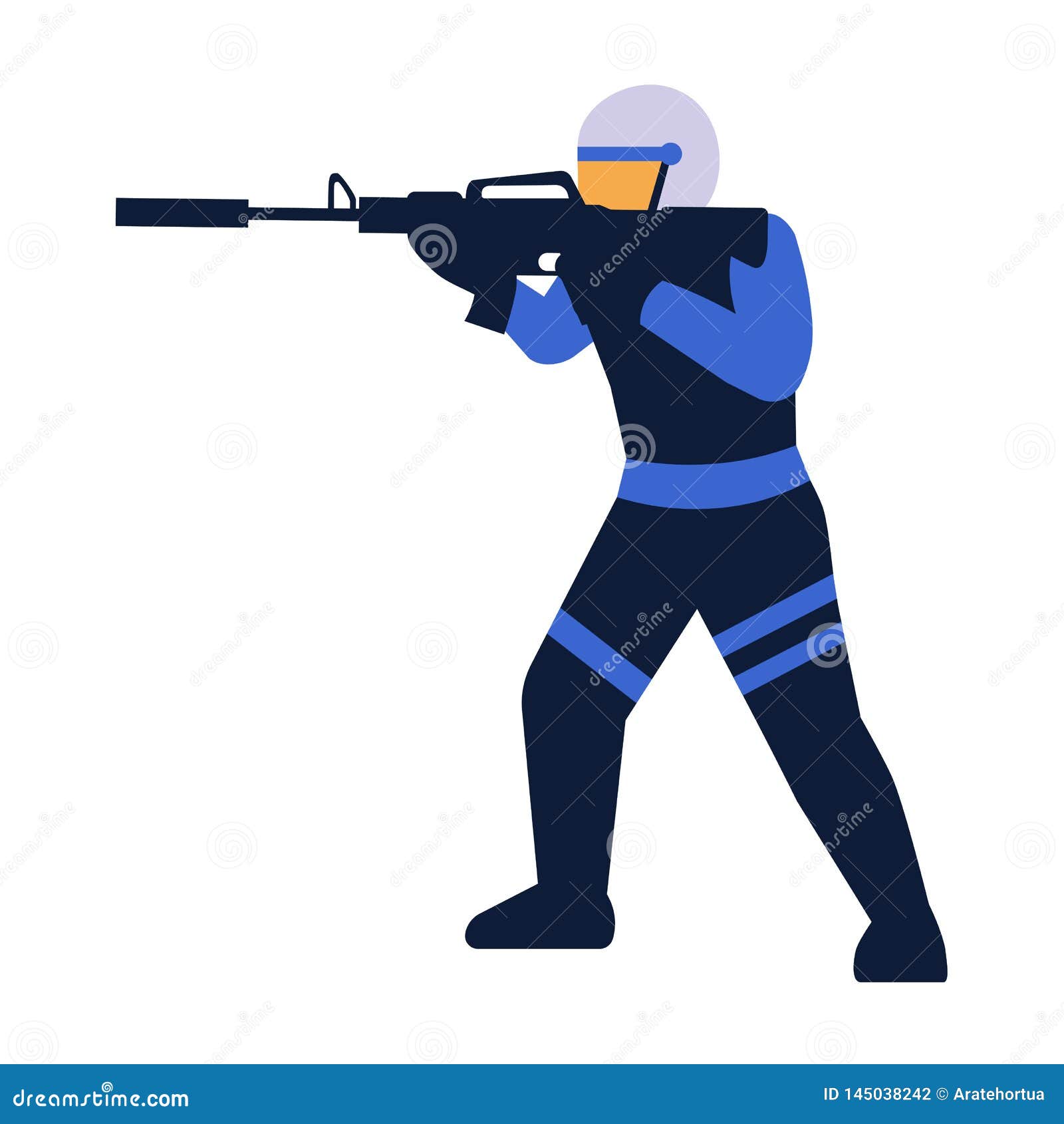 Cartoon Shooter Video Game Character Isolated Stock Vector ...