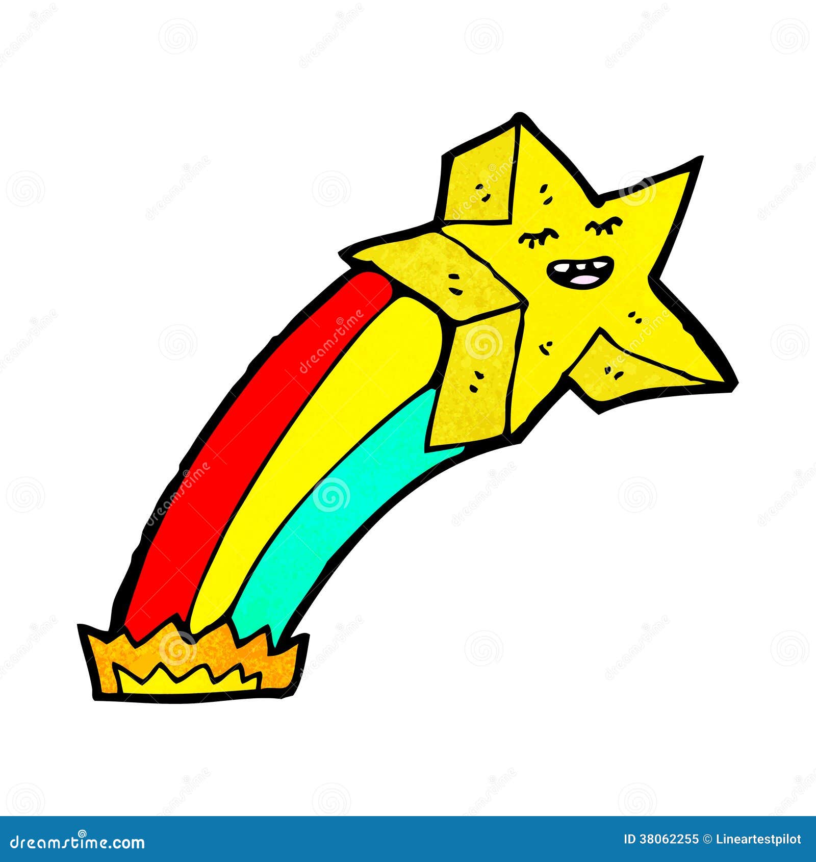Cartoon shooting star stock vector. Illustration of sketch - 38062255