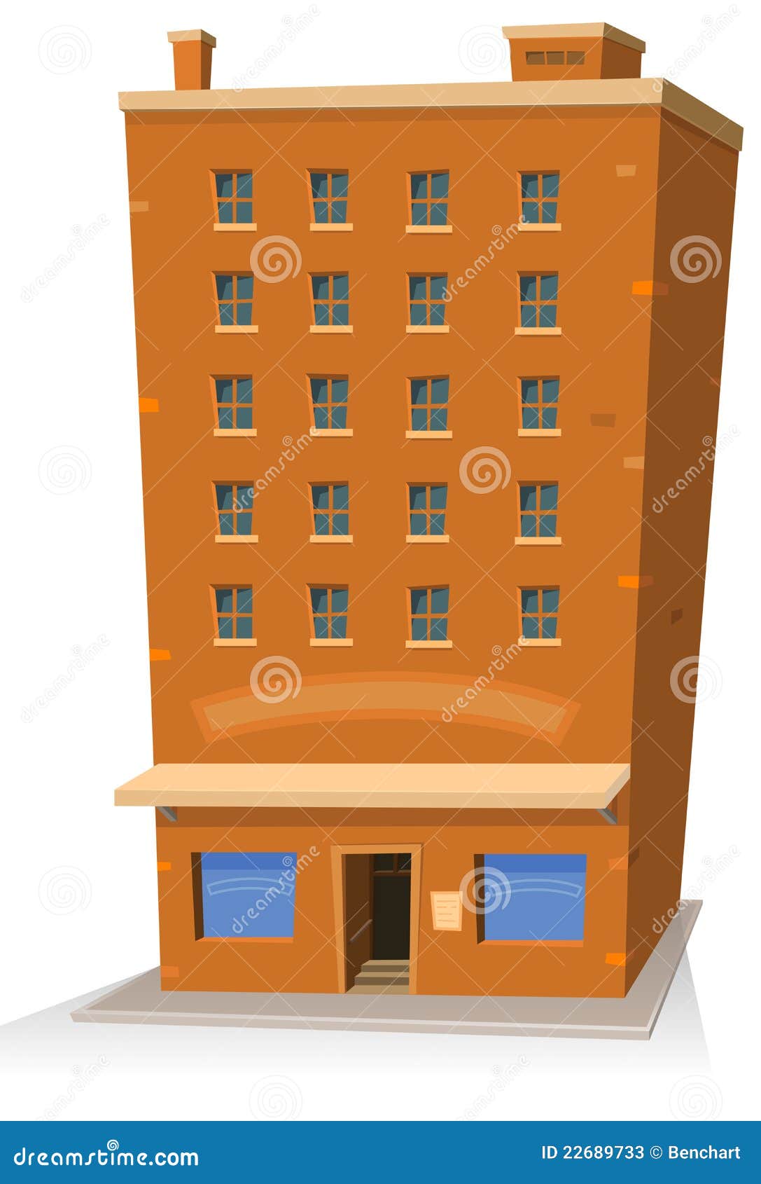 Cartoon Shop Building stock vector. Illustration of stairs - 22689733