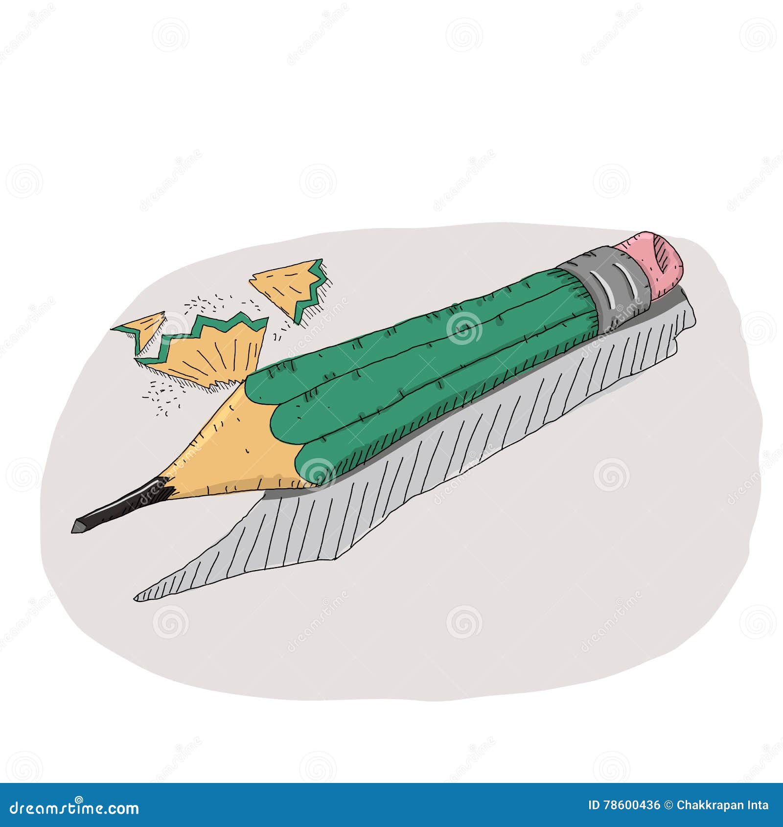 Cartoon short pencil. stock vector. Illustration of short - 78600436