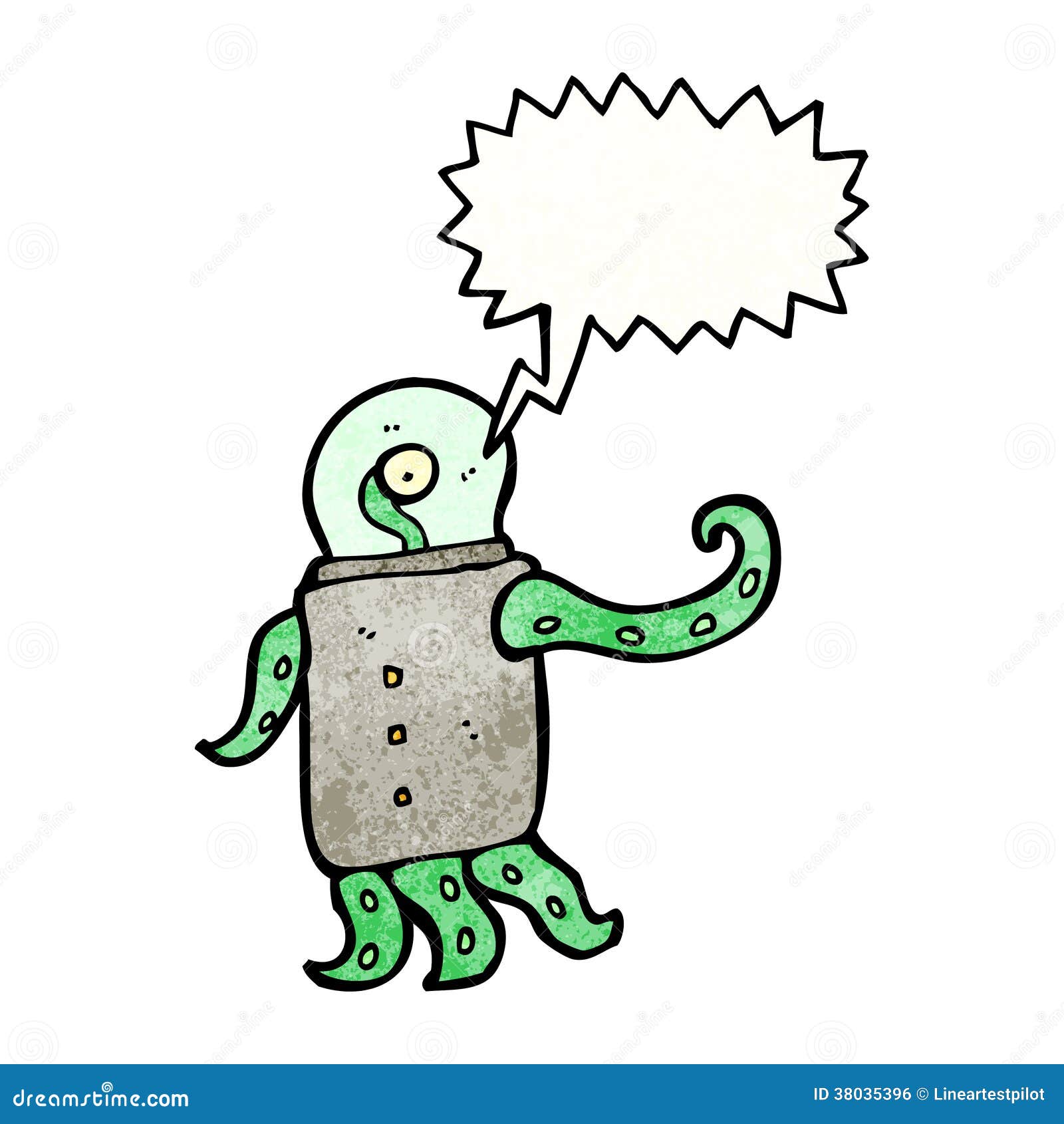 Cartoon shouting alien stock vector. Illustration of character - 38035396