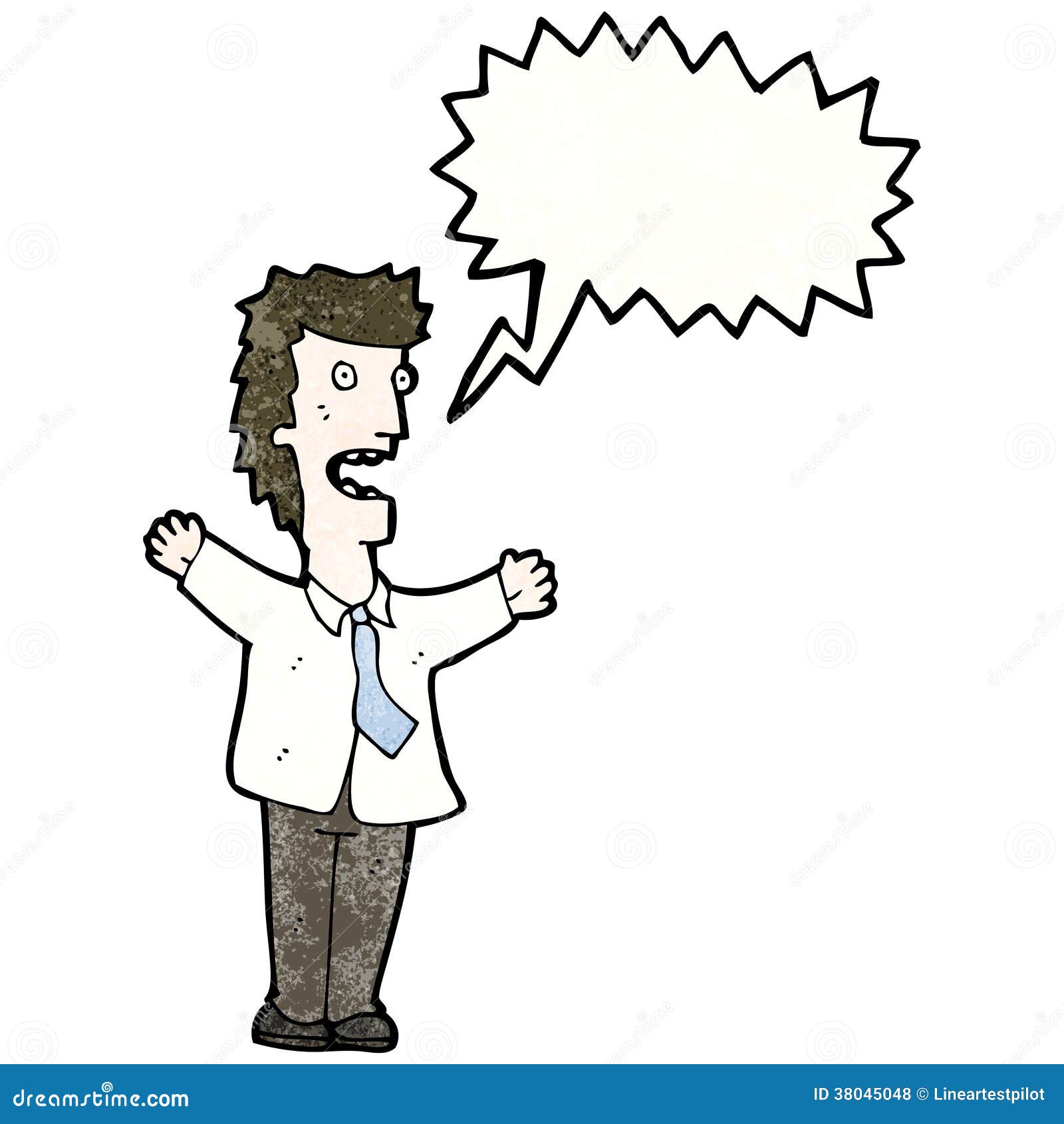 Cartoon Shouting Office Man Stock Vector - Illustration of balloon ...