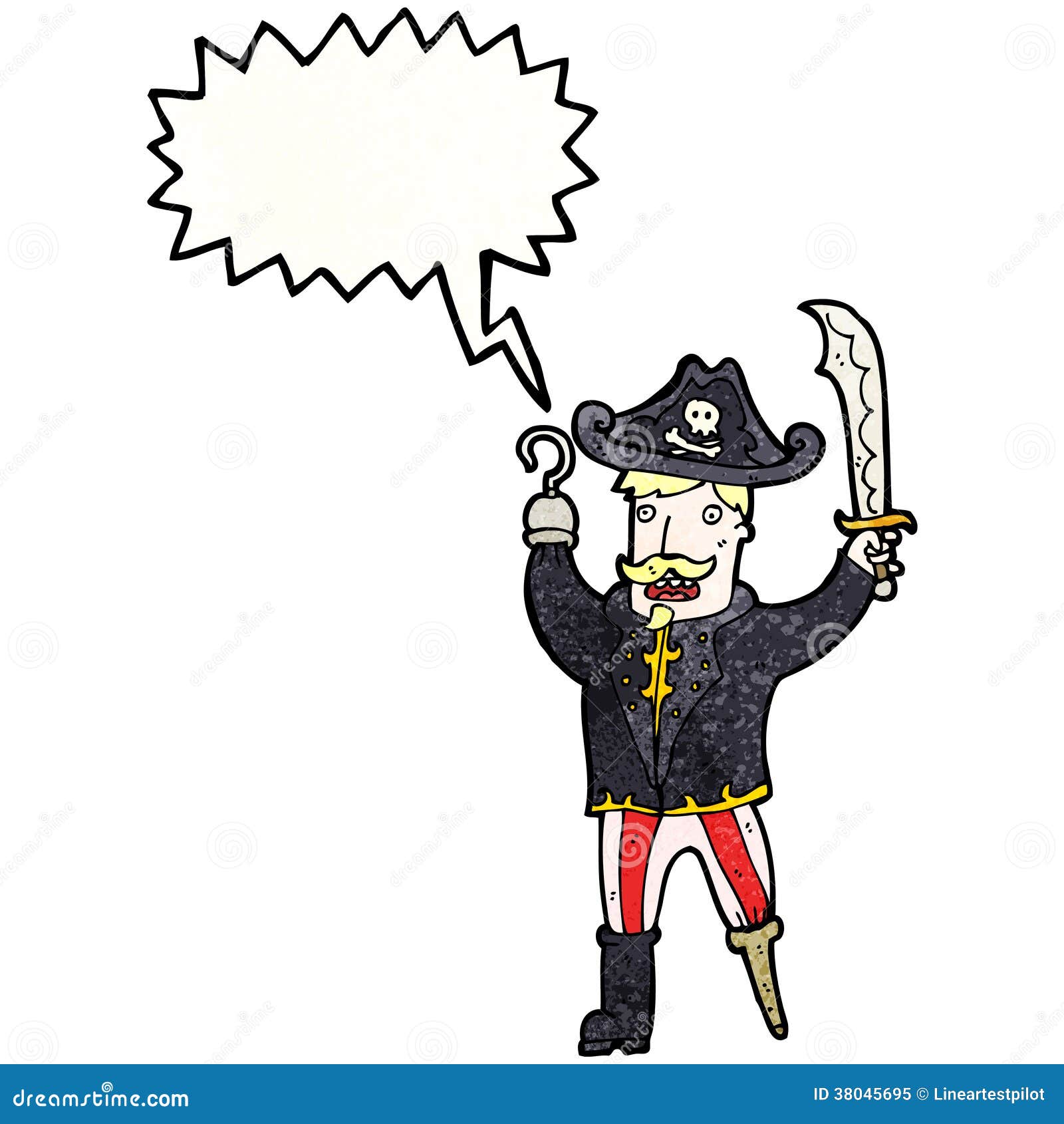 Cartoon Shouting Pirate Captain Stock Vector - Illustration of captain ...