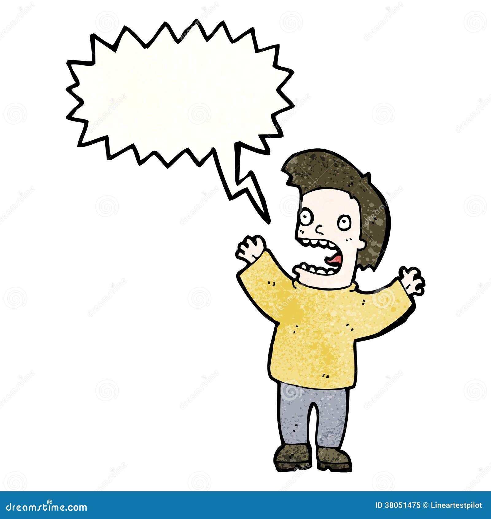Cartoon shrieking man stock vector. Illustration of speech - 38051475