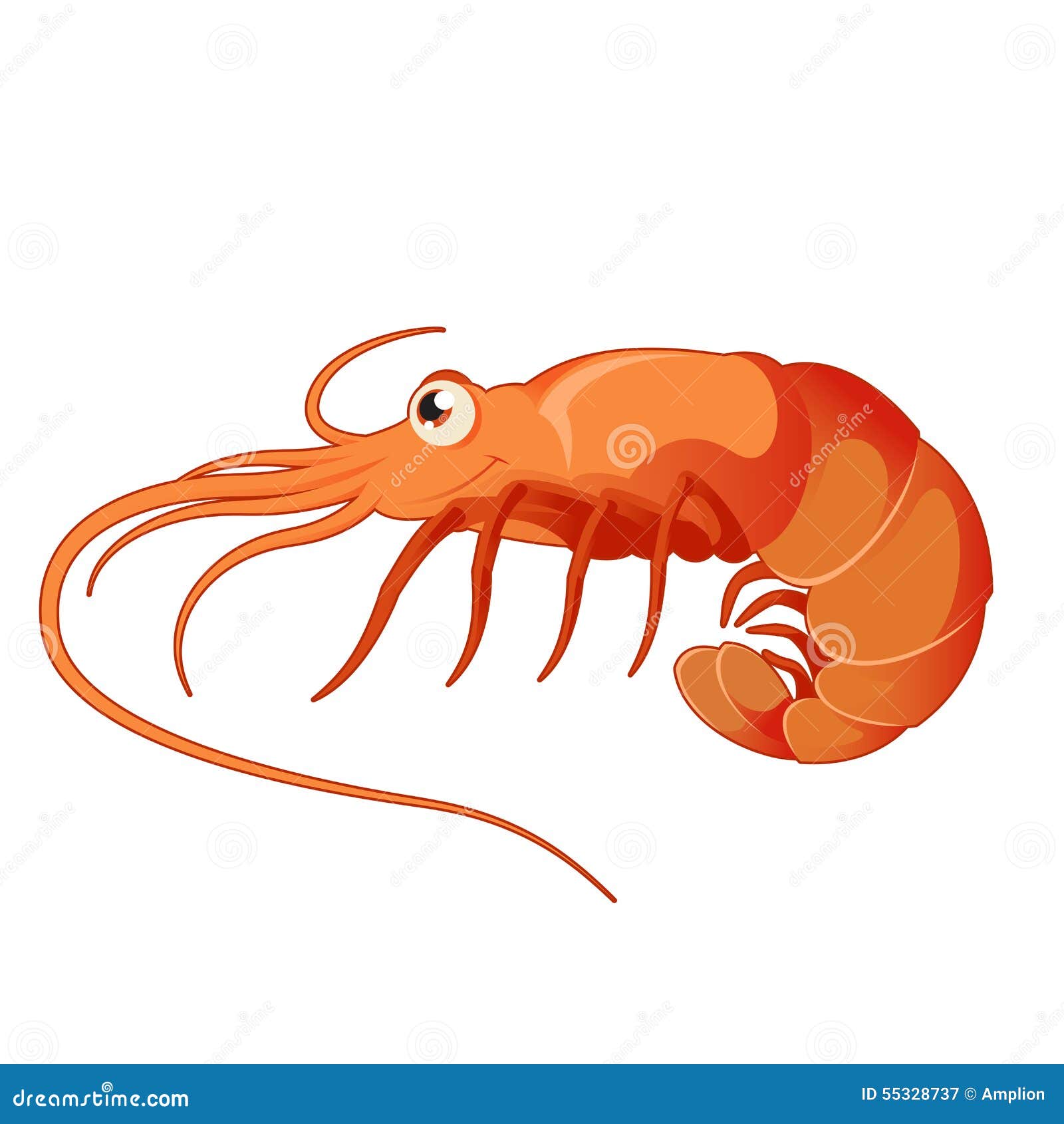 Cartoon shrimp stock vector. Illustration of sign, clip - 55328737
