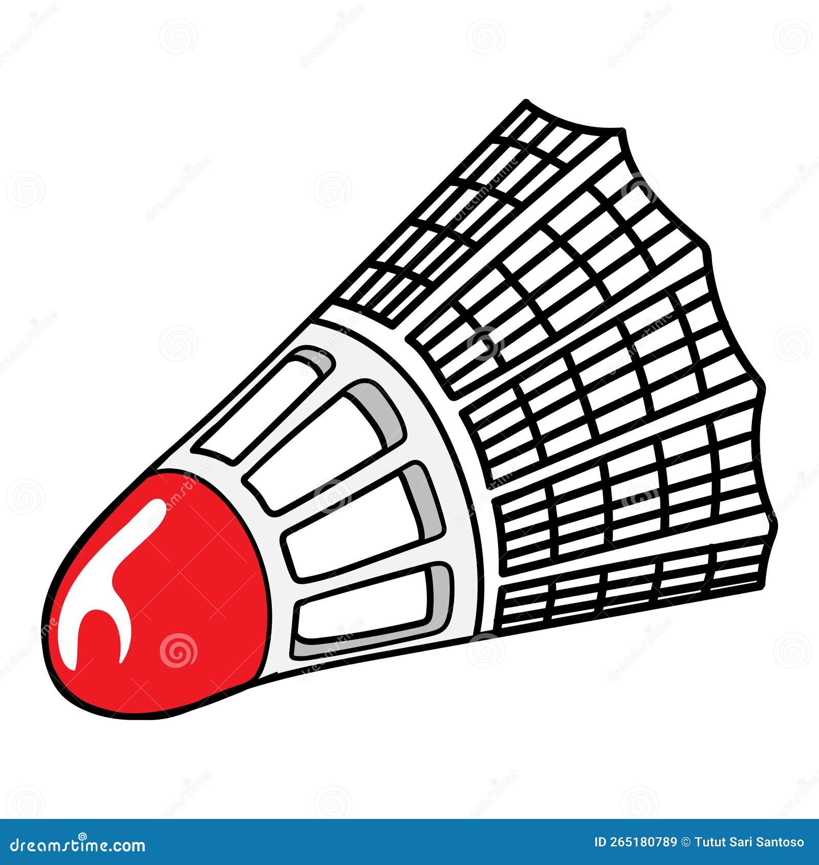 Cartoon shuttlecock stock vector. Illustration of flat - 265180789