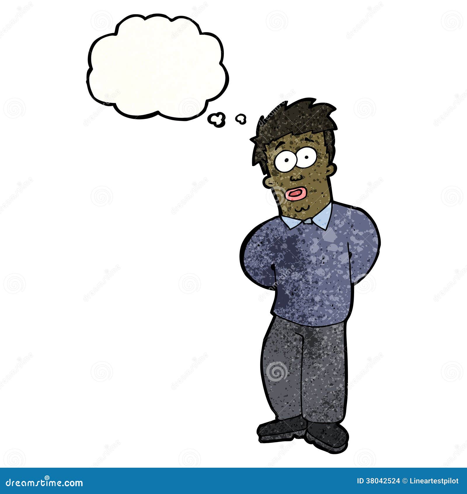 Cartoon shy man stock vector. Illustration of funny, idea - 38042524