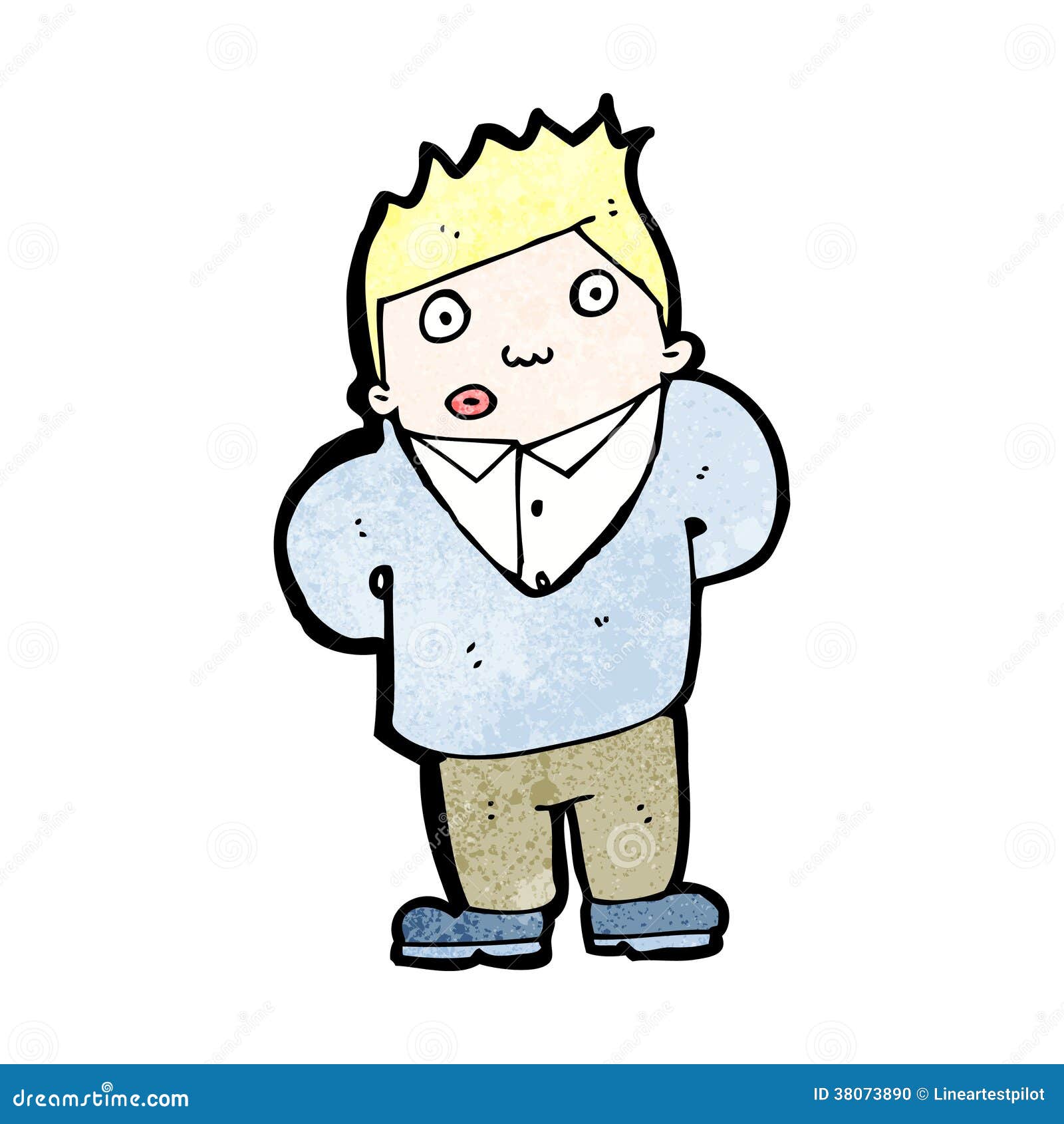Cartoon shy man stock vector. Illustration of cartoon - 38073890