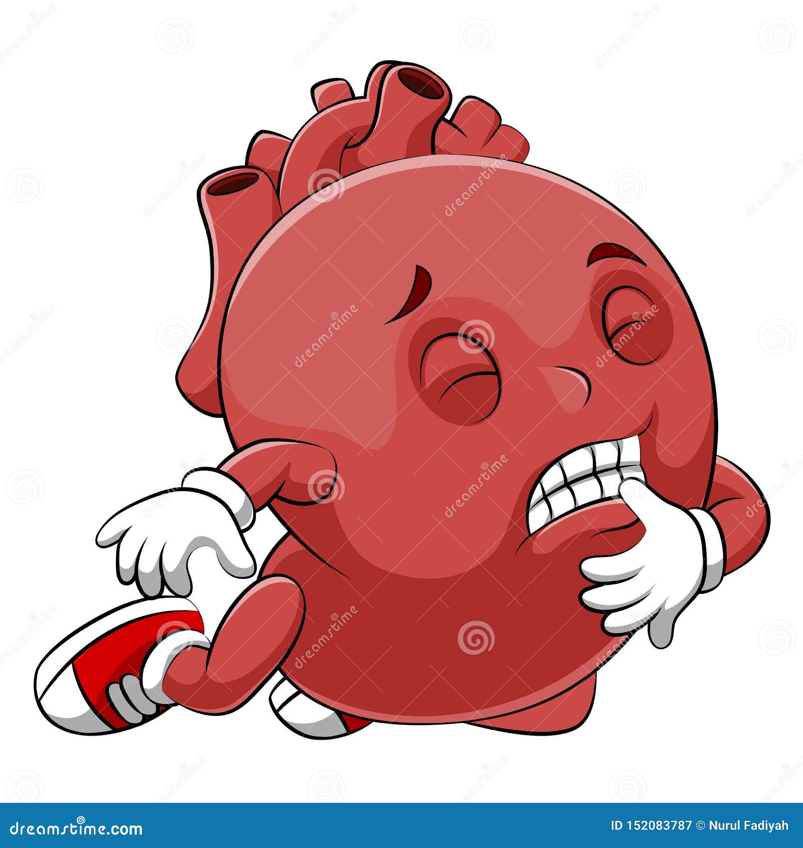 A Cartoon Sick Human Heart Character Stock Vector - Illustration of ...