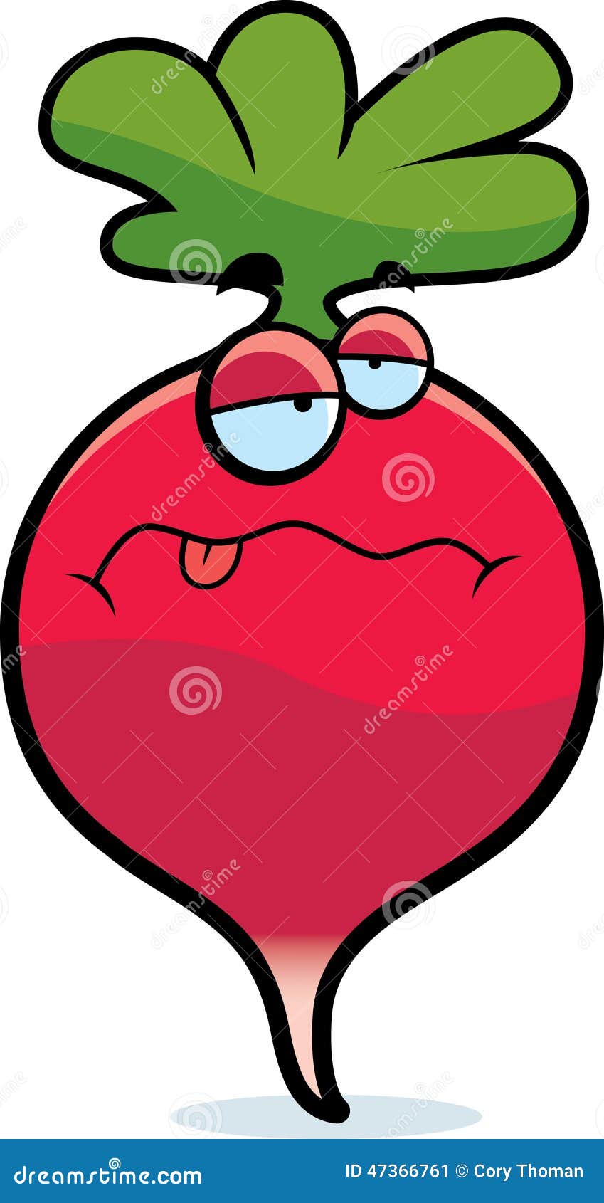 Cartoon Sick Radish stock vector. Illustration of vegetable - 47366761