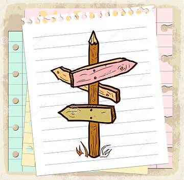 Cartoon Sign on Paper Note, Vector Illustration Stock Vector ...