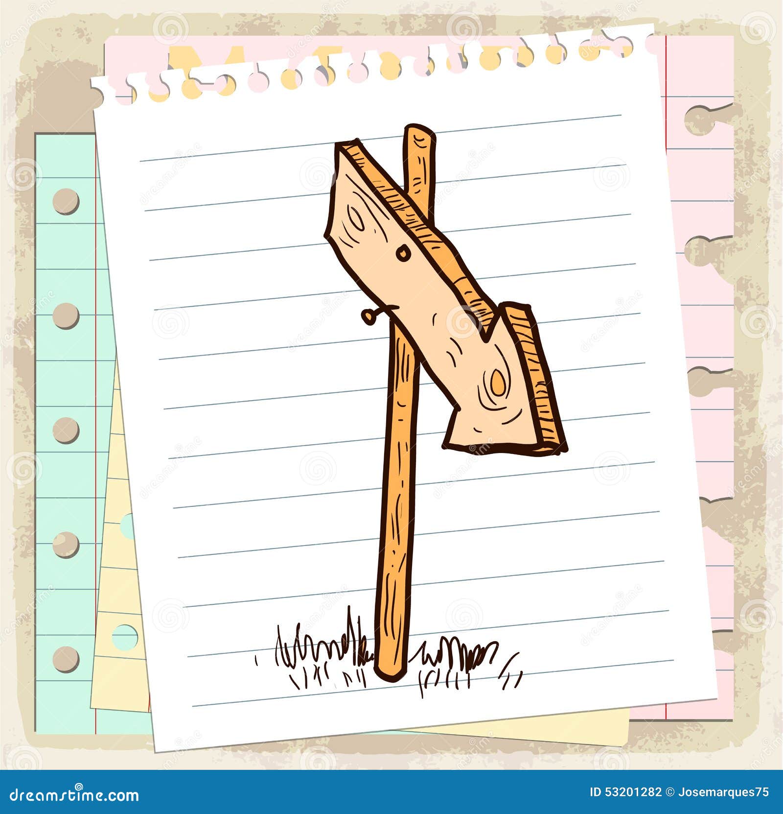 Cartoon Sign on Paper Note, Vector Illustration Stock Vector ...