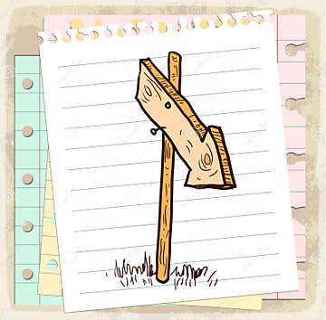 Cartoon Sign on Paper Note, Vector Illustration Stock Vector ...