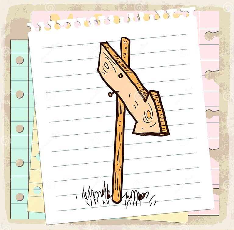 Cartoon Sign on Paper Note, Vector Illustration Stock Vector ...