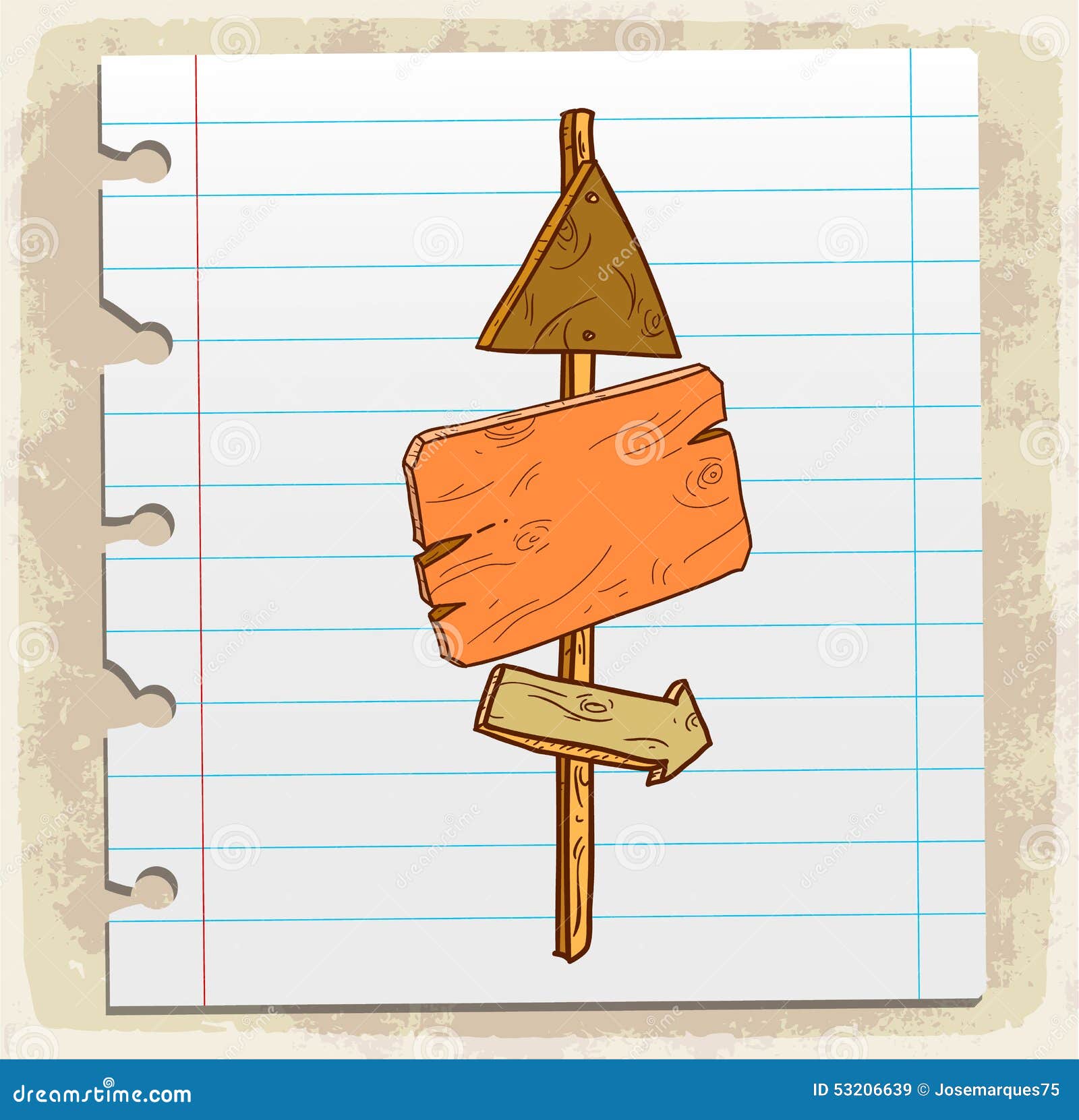 Cartoon Sign on Paper Note, Vector Illustration Stock Vector ...