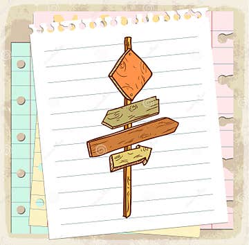 Cartoon Sign on Paper Note, Vector Illustration Stock Vector ...