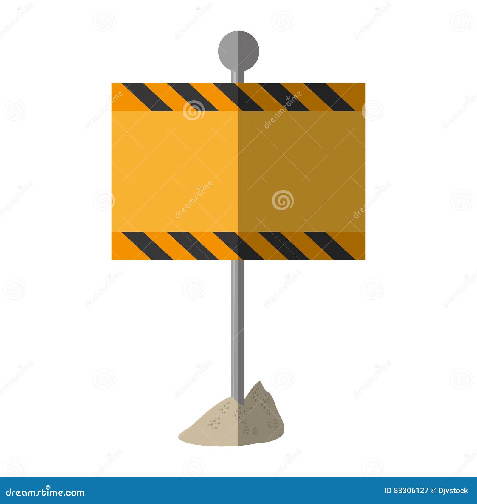 Cartoon Sign Road Rectangle Caution Empty Stock Illustration ...