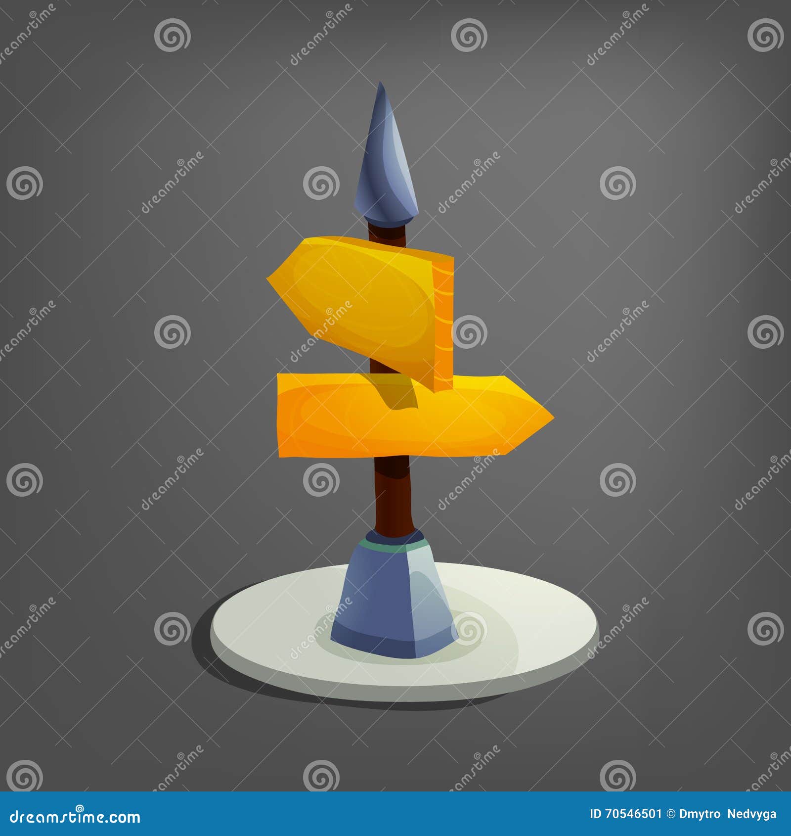 Cartoon Signpost. Vector Illustration. Stock Vector - Illustration of ...