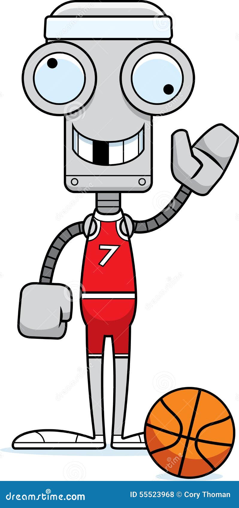 Cartoon Silly Basketball Player Robot Stock Vector - Illustration of ...