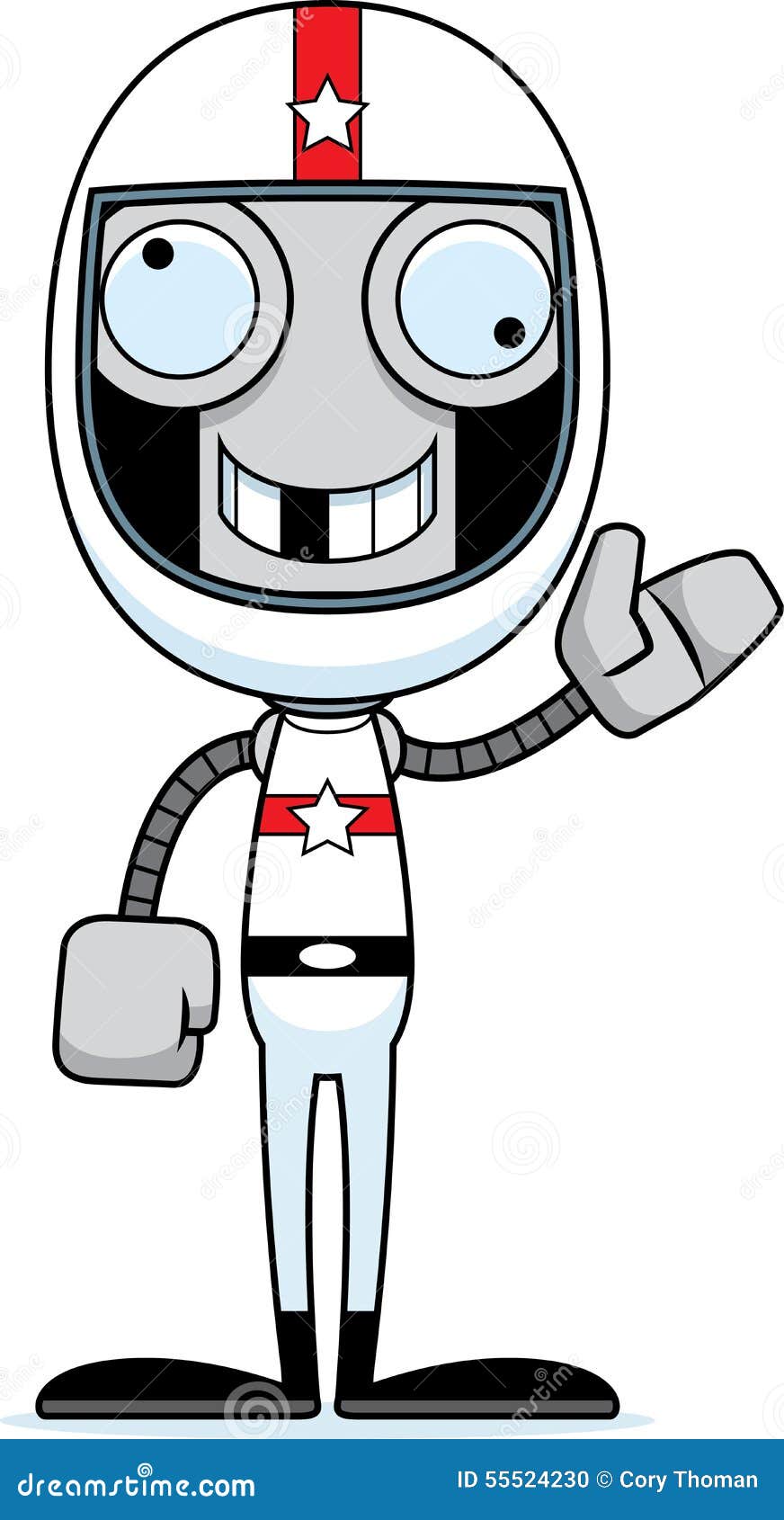 Cartoon Silly Race Car Driver Robot Stock Vector - Illustration of ...