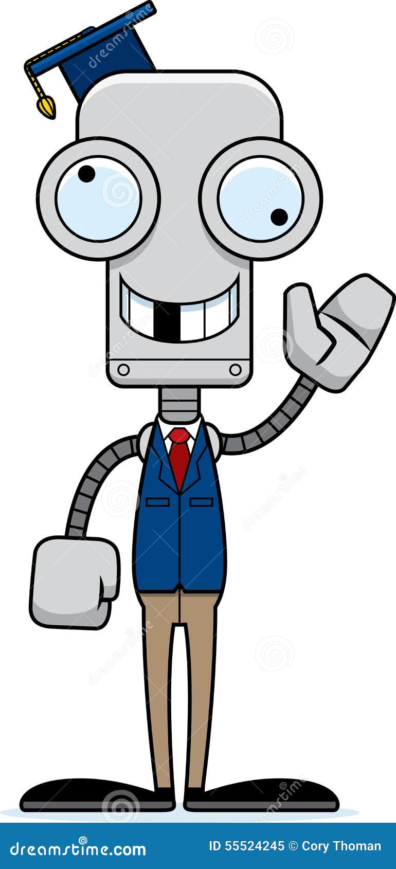 Cartoon Silly Teacher Robot Stock Vector - Illustration of teacher ...
