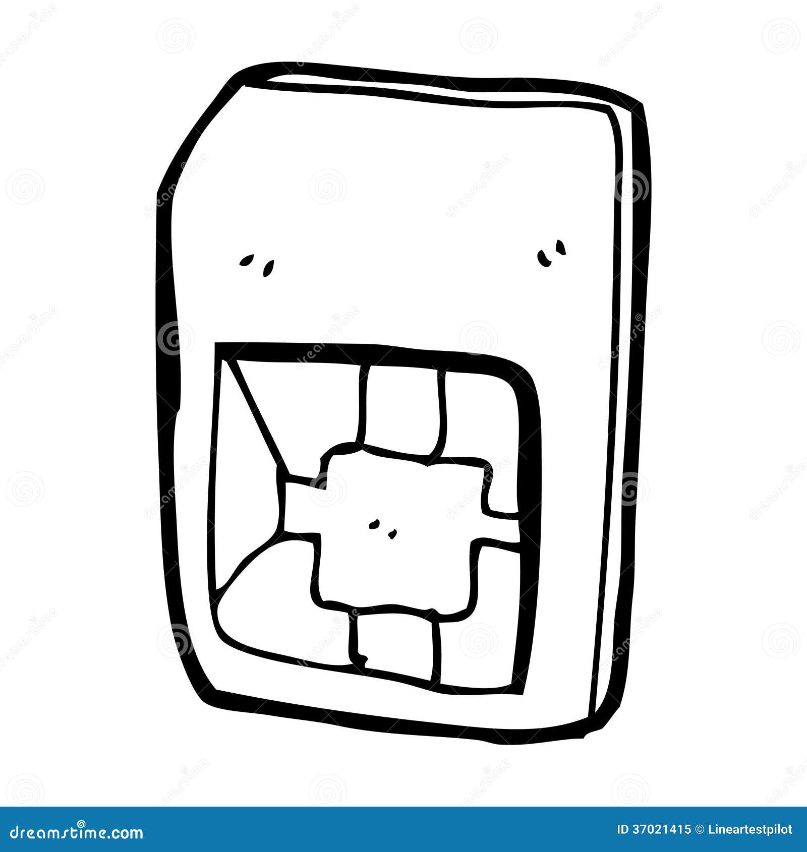 Cartoon sim card stock illustration. Illustration of drawing - 37021415