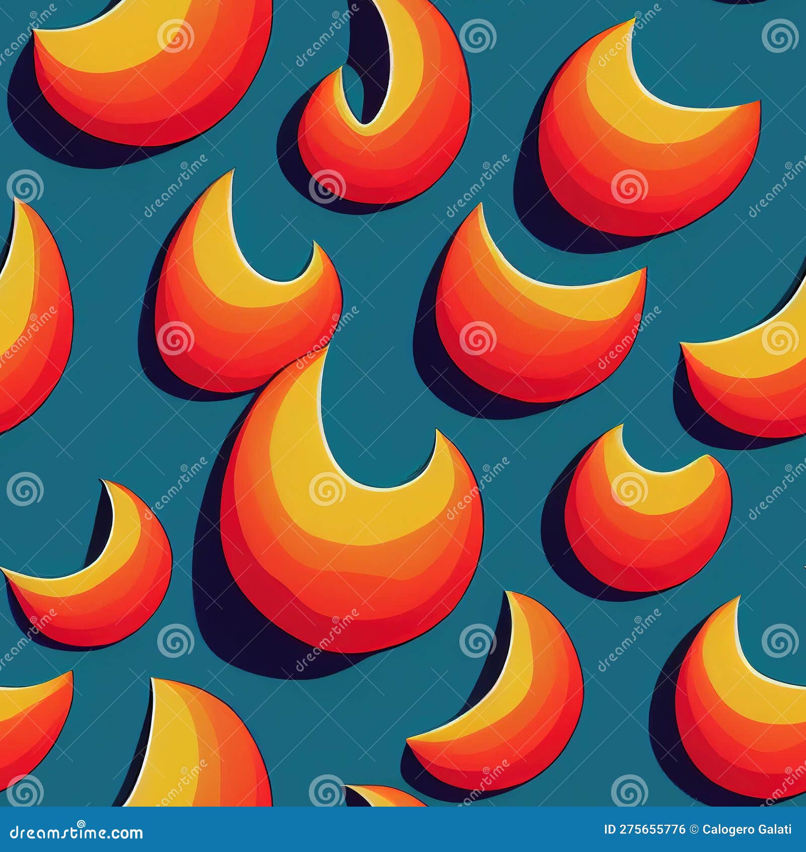 Cartoon Simple Fire Icon Objects, Pattern Style, Ai Generated Image ...