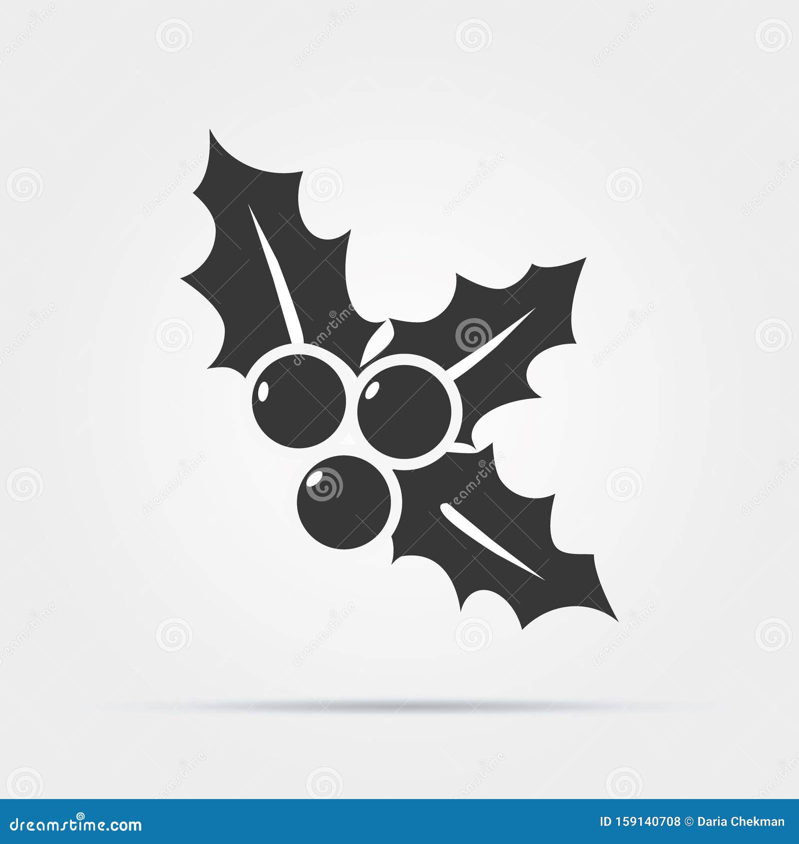 Cartoon Simple Mistletoe Decorative Red and Green Ornament Stock Vector ...