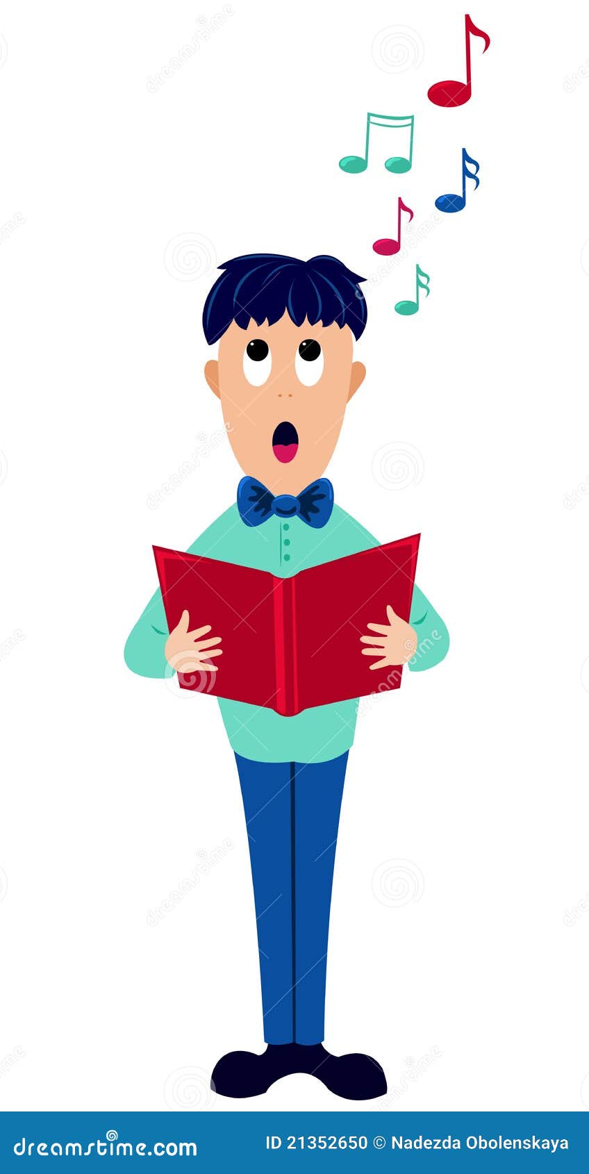 Cartoon singer boy. stock vector. Illustration of preschool - 21352650