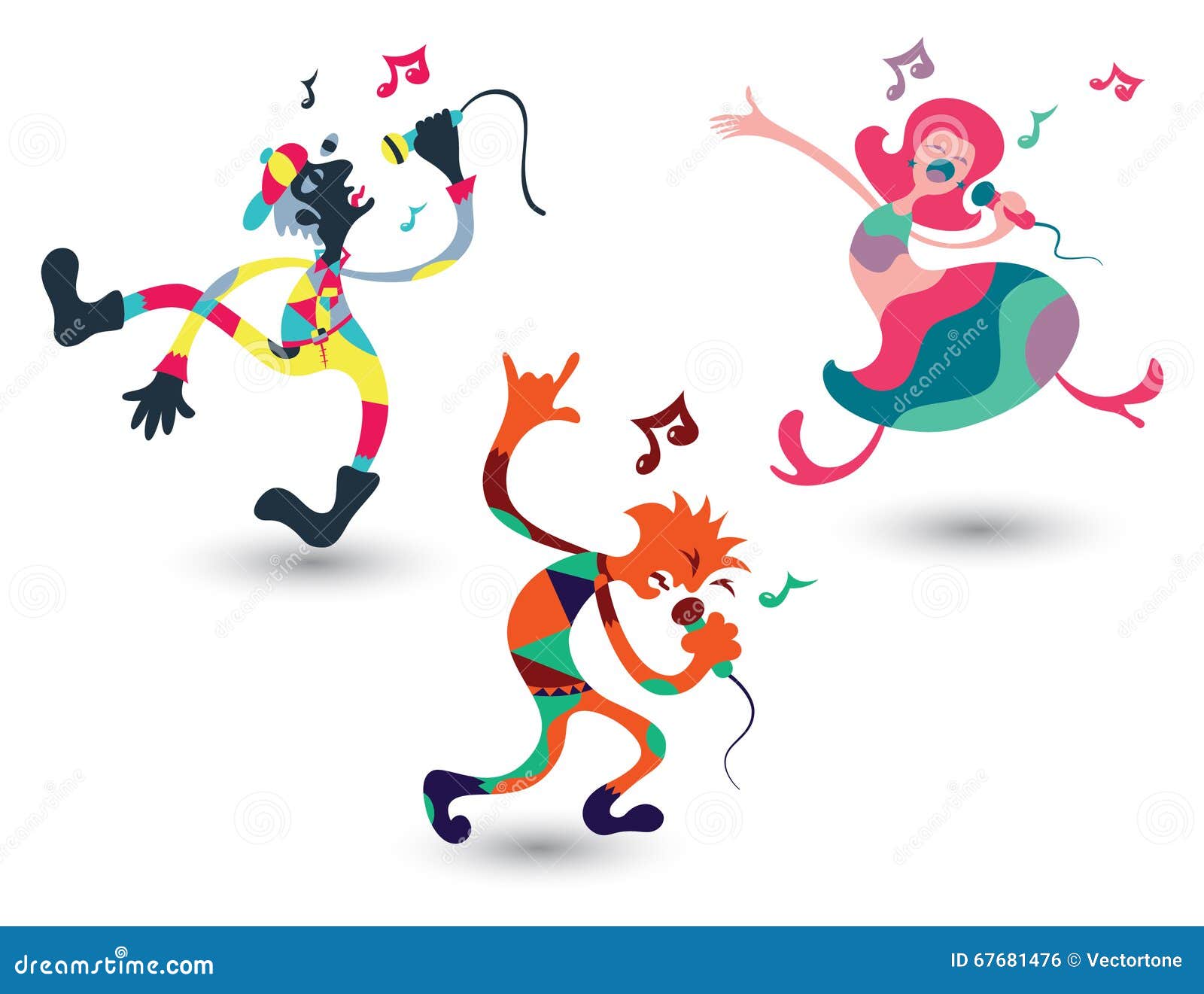 Cartoon Singer Doing Funky Dance. Stock Vector - Illustration of music ...