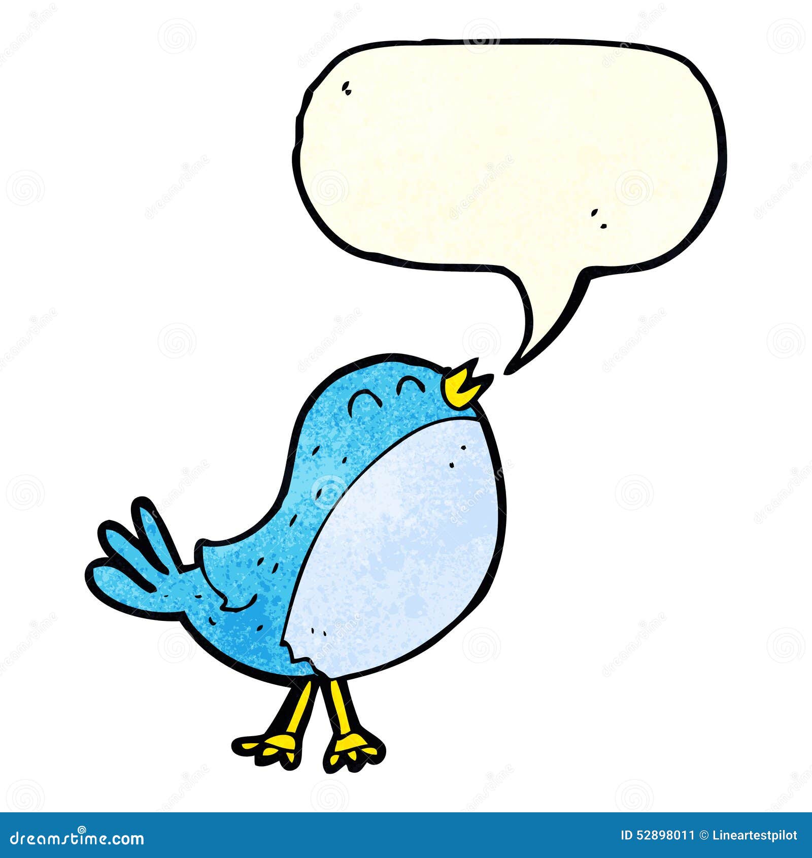Cartoon Singing Bird with Speech Bubble Stock Illustration ...